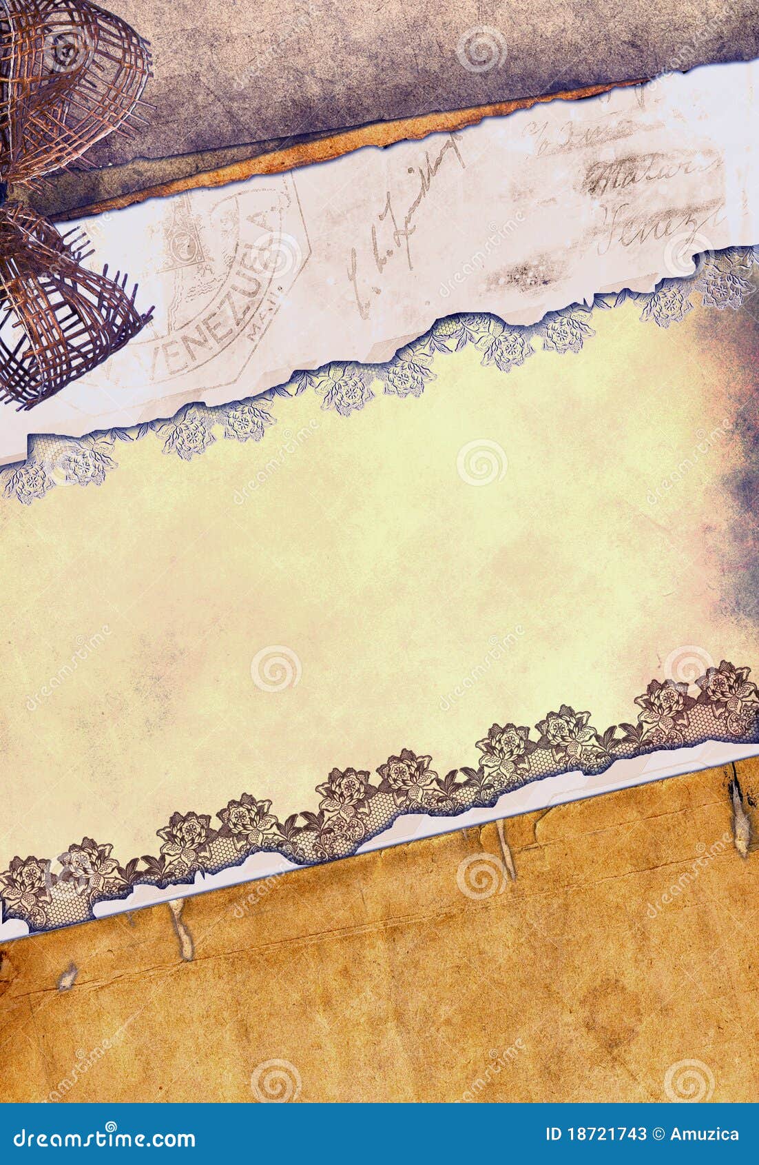 Vintage Paper Background with Torn Border Stock Illustration ...