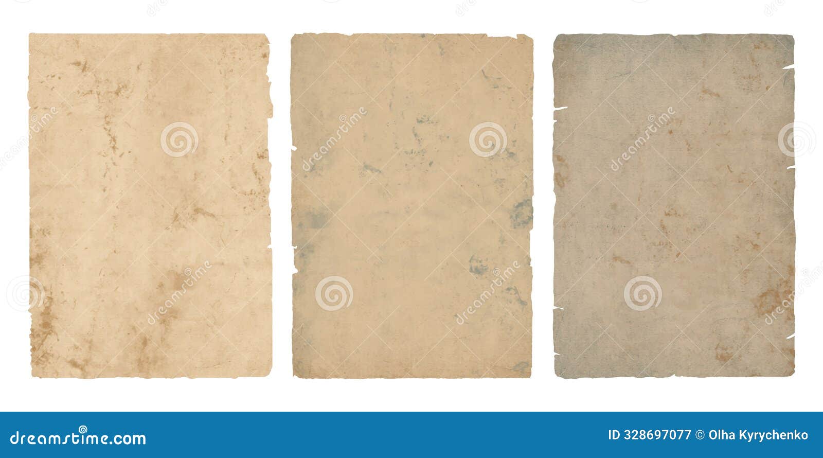 Old Vintage Paper Texture with Ripped Torn Edges. Antique Stained Paper ...