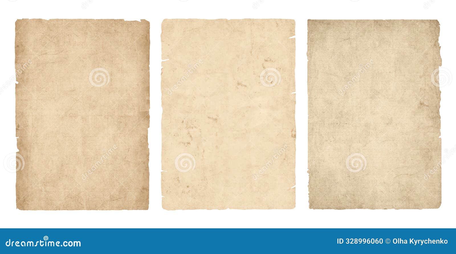 Vintage Old Paper or Parchment with Ripped Edges. Antique Worn Paper ...