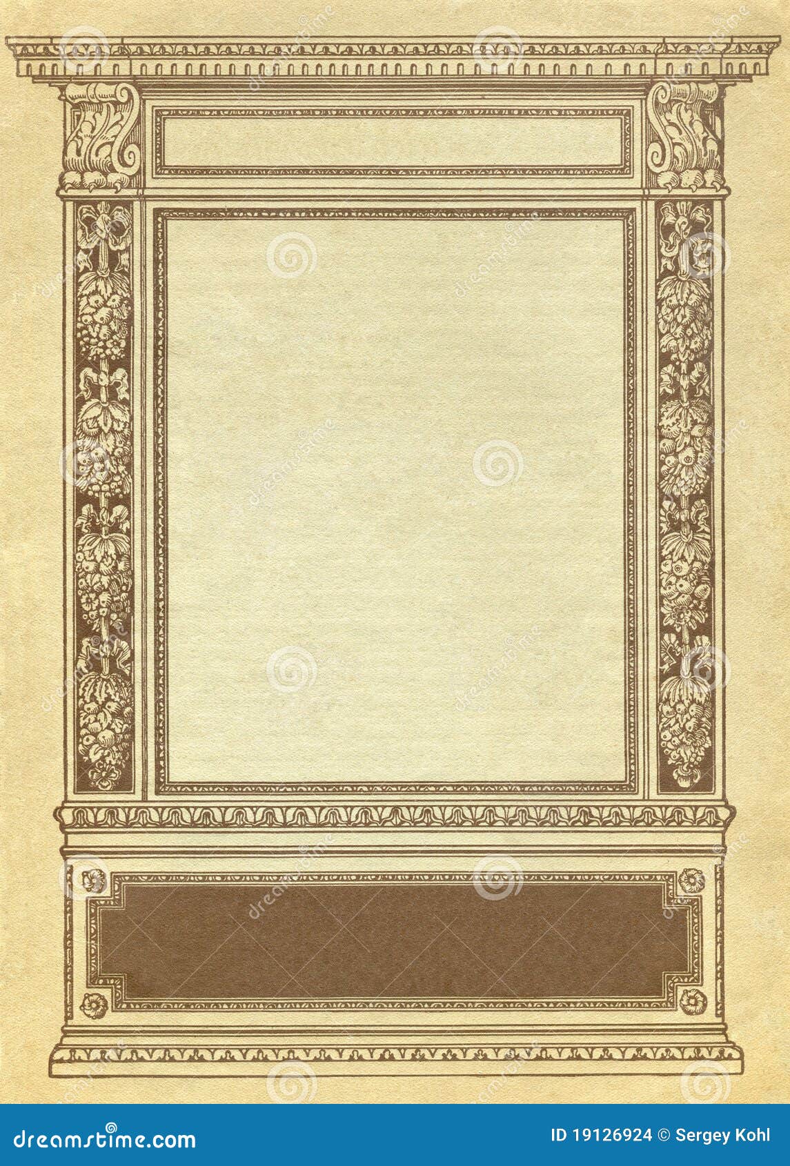 Vintage Paper and a Beautiful Frame Stock Photo - Image of element ...
