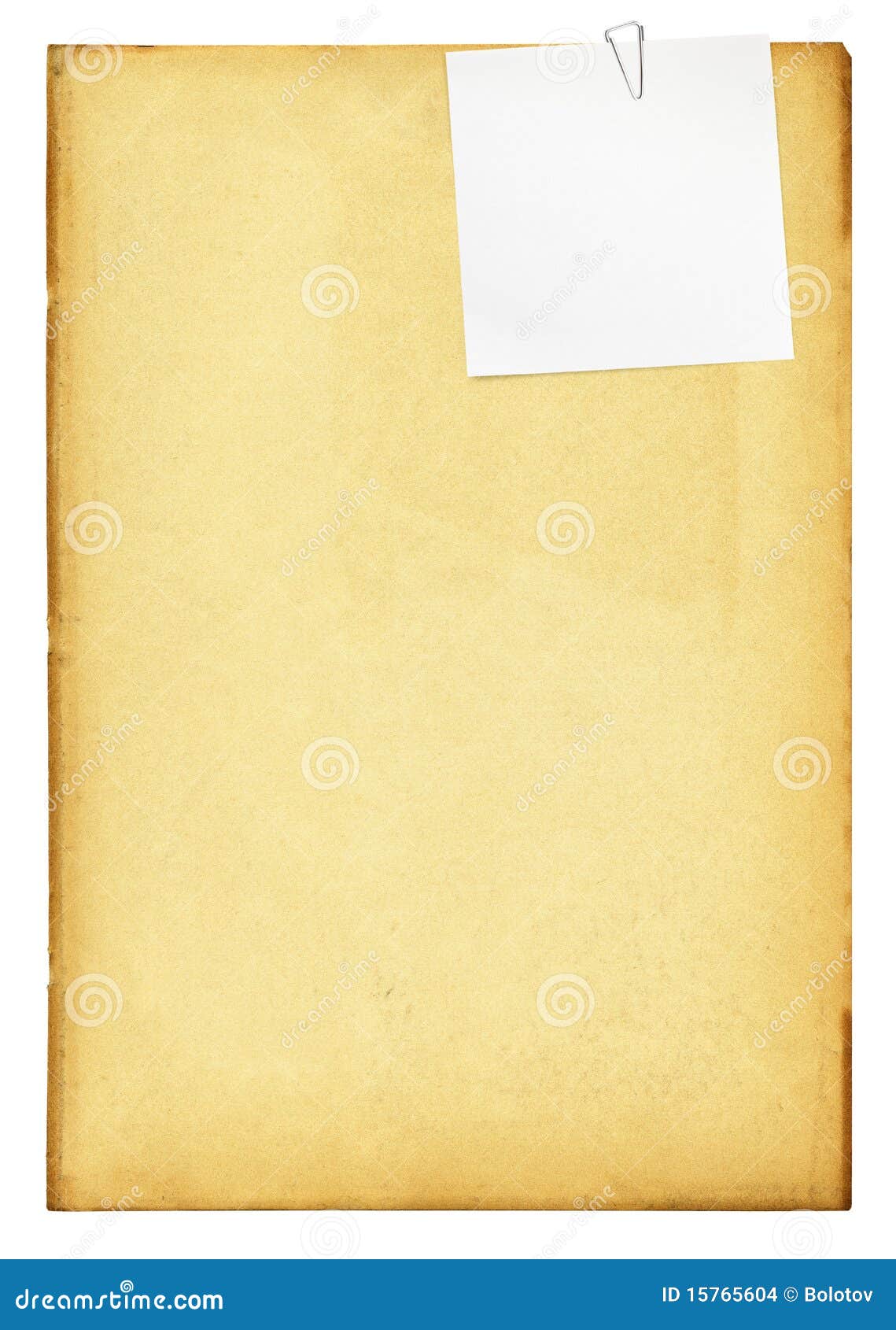 Vintage Paper with Clip and Note. Stock Photo - Image of grungy ...