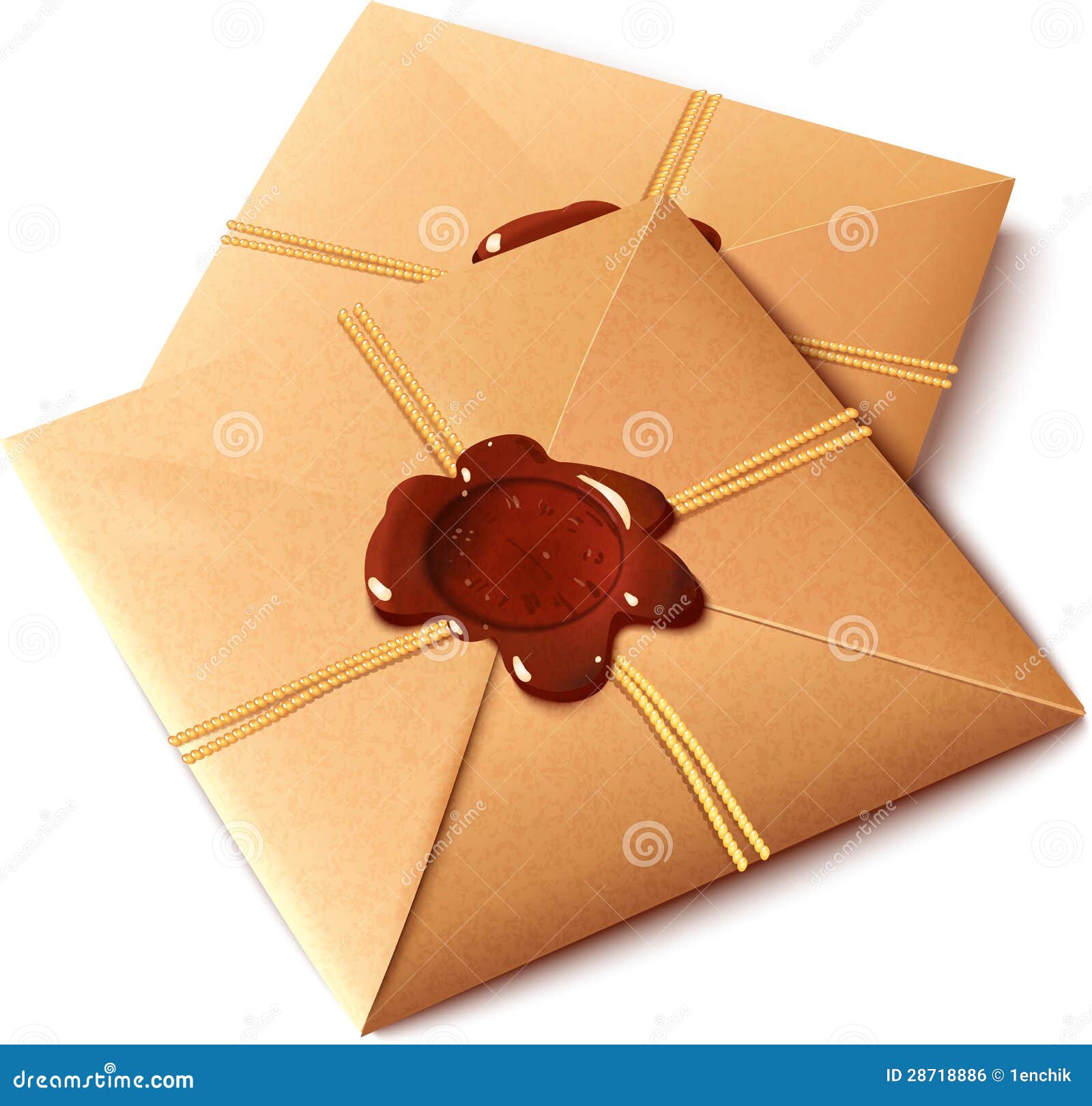 Vintage Paper Envelope with Wax Stamp Stock Vector - Illustration of ...
