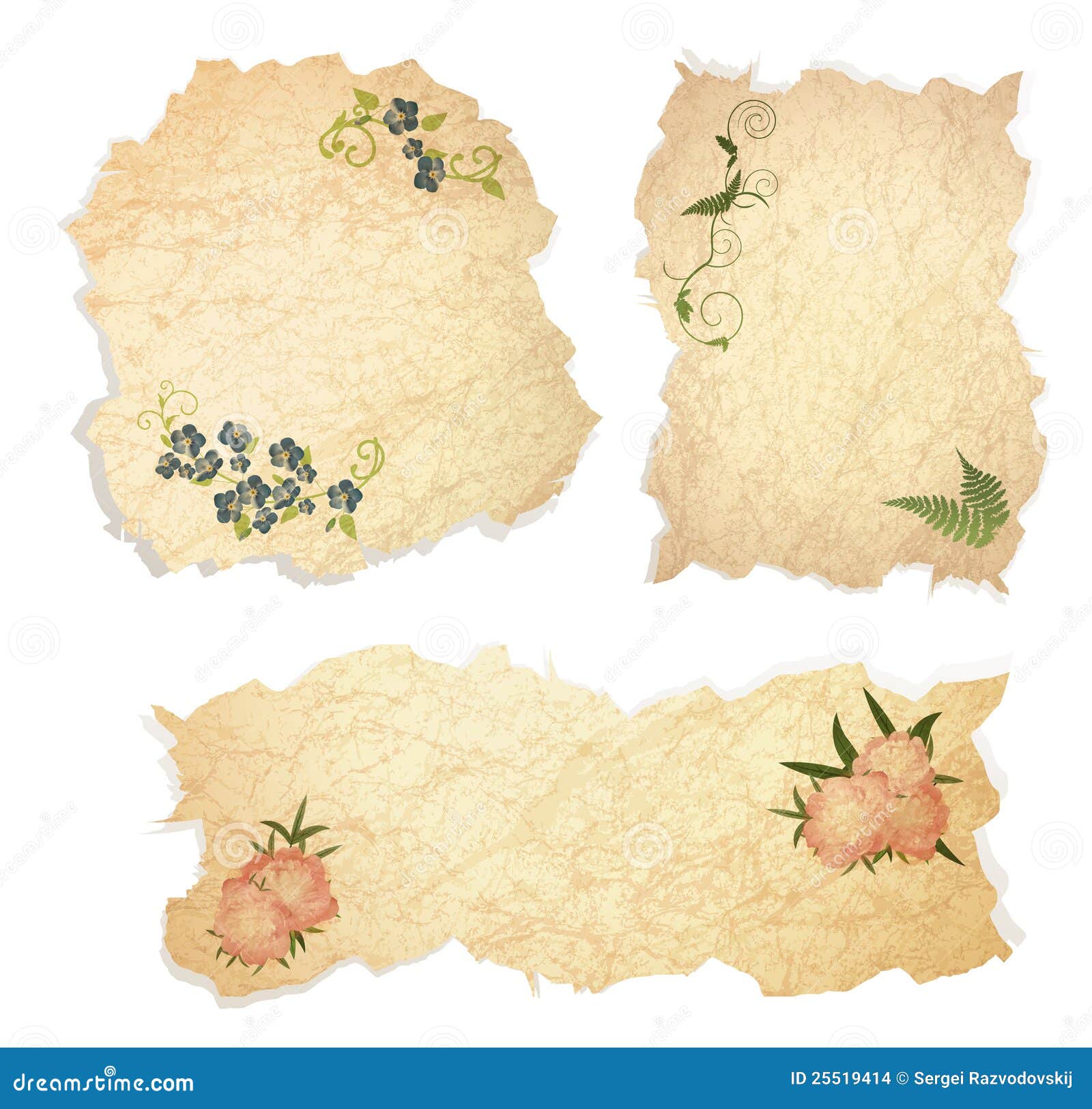 Vintage paper with floral stock vector. Illustration of nostalgia ...