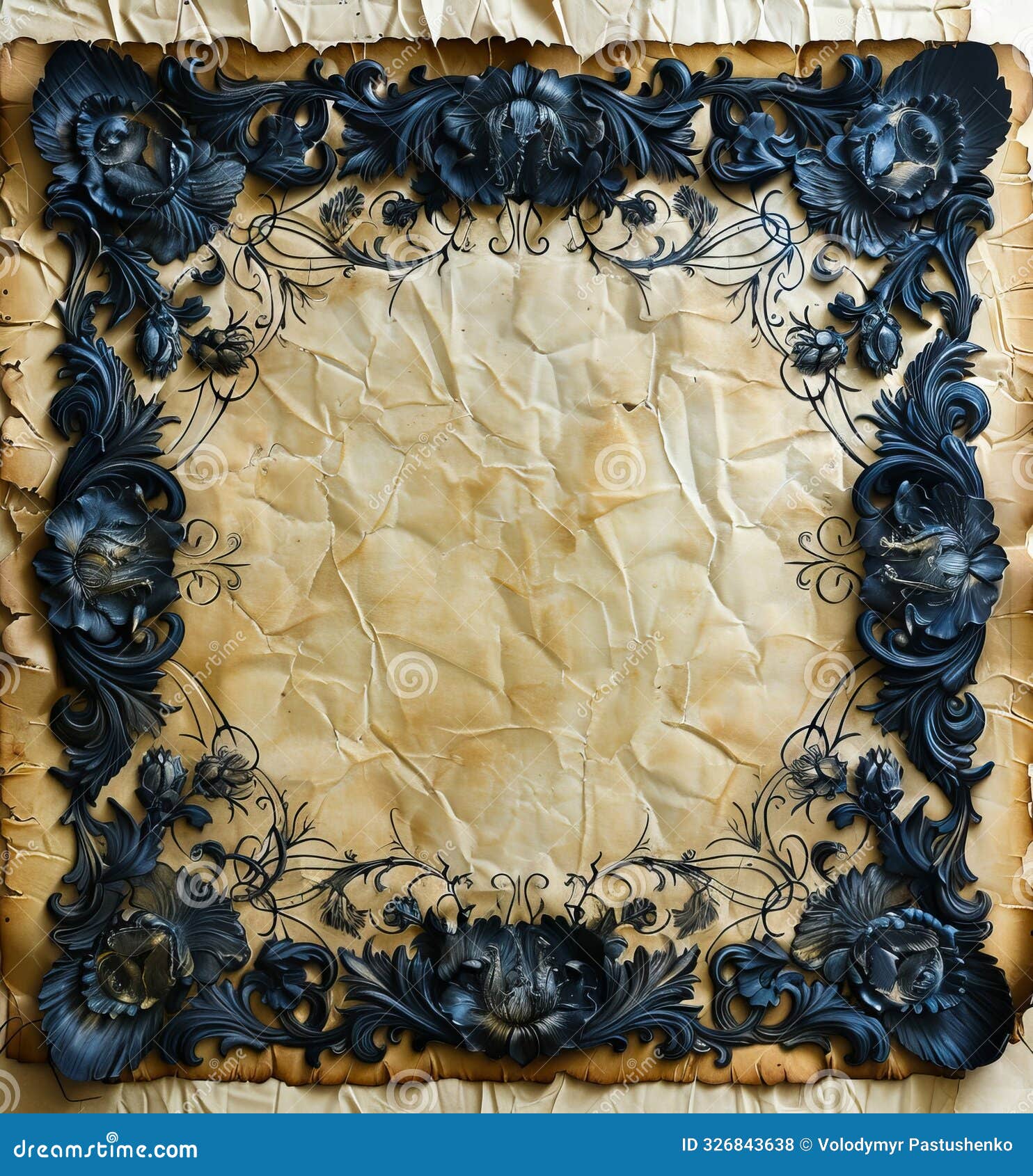 A Vintage Paper Frame with an Ornate Design Stock Photo - Image of ...