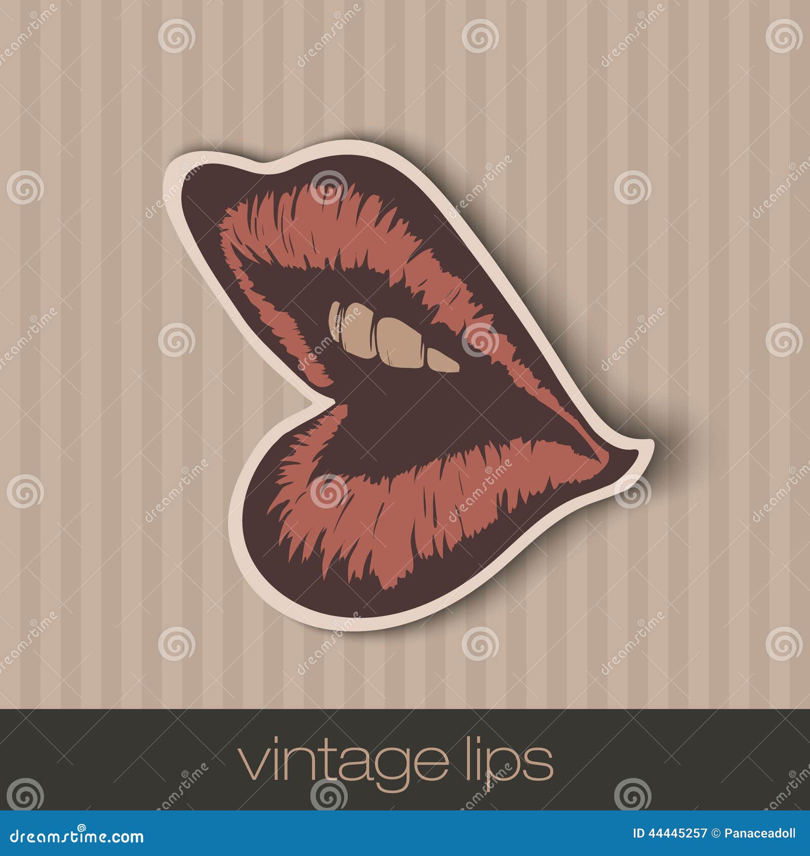 Vintage paper lips stock vector. Illustration of paint - 44445257