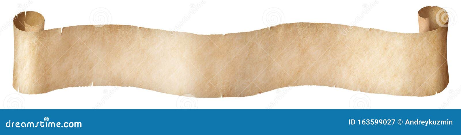 Vintage Paper Long Scroll Isolated on White Stock Image - Image of ...