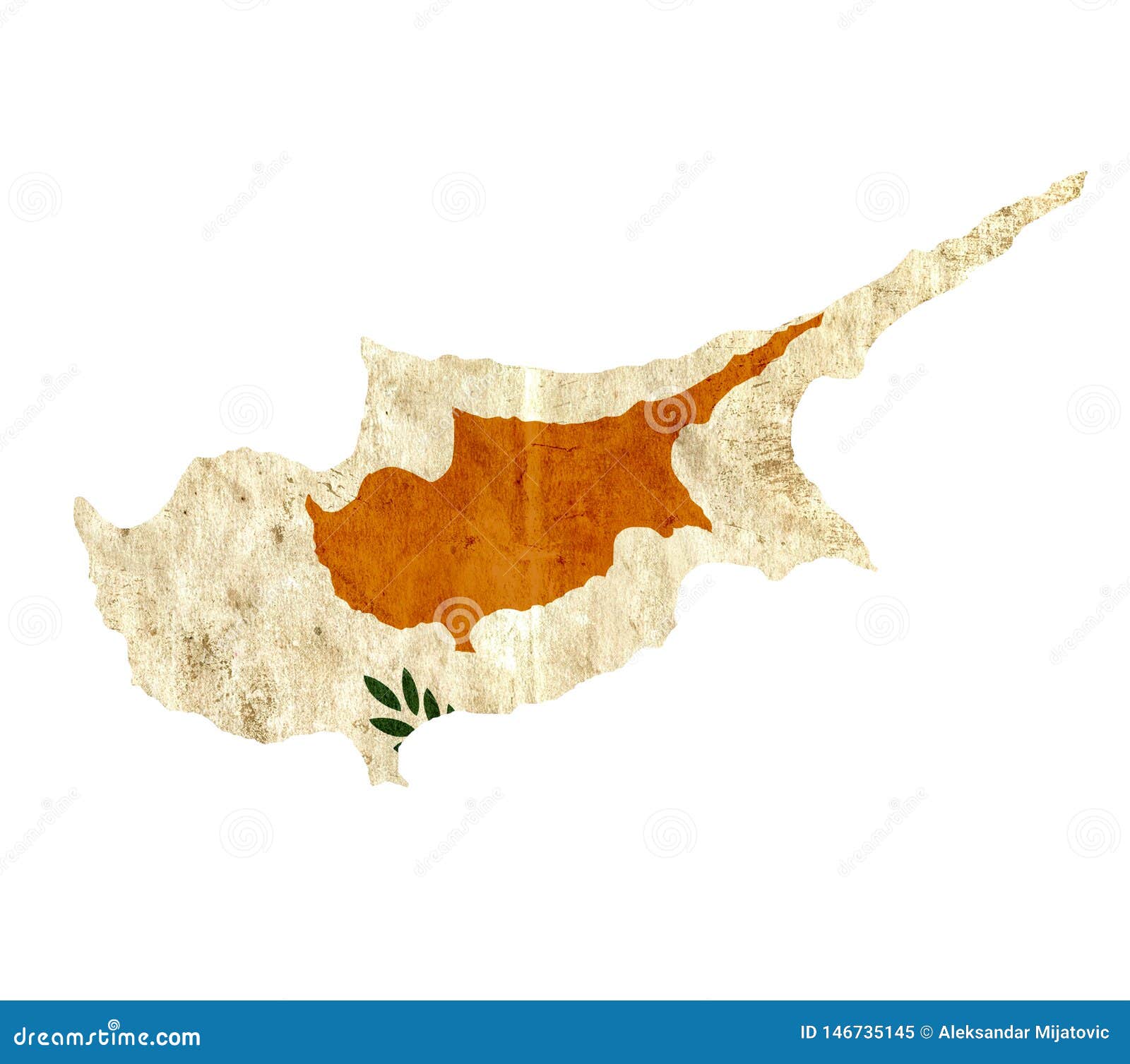 Vintage Paper Map of Cyprus Stock Illustration - Illustration of ...