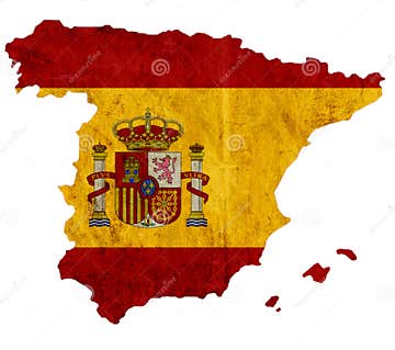 Vintage paper map of Spain stock illustration. Illustration of ...