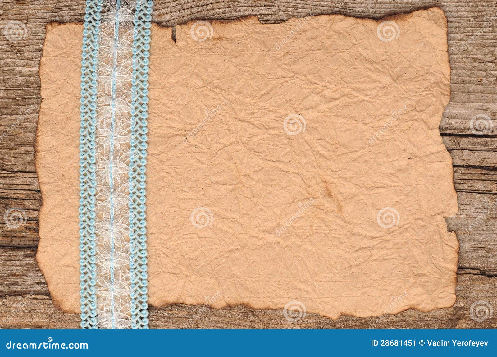 Vintage paper with ribbon stock image. Image of empty - 28681451