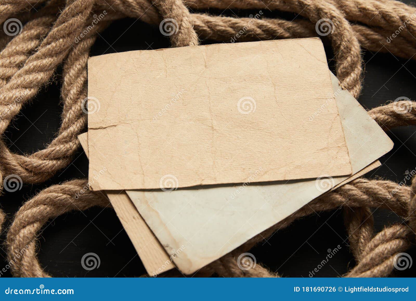 Old Paper, Rope And Model Classic Boat Stock Photo | CartoonDealer.com ...