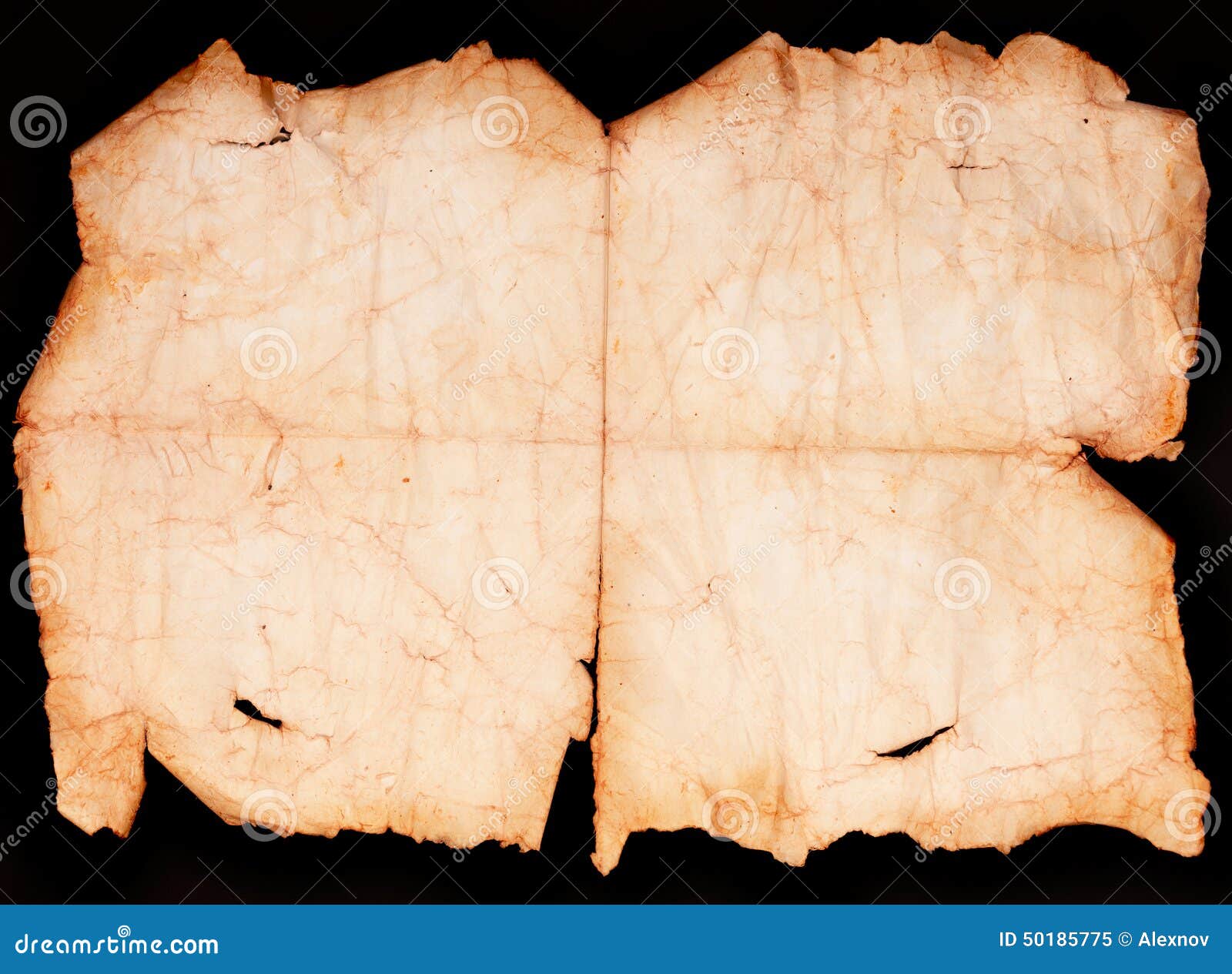 Vintage Paper Scroll Isolated on Black Stock Illustration ...