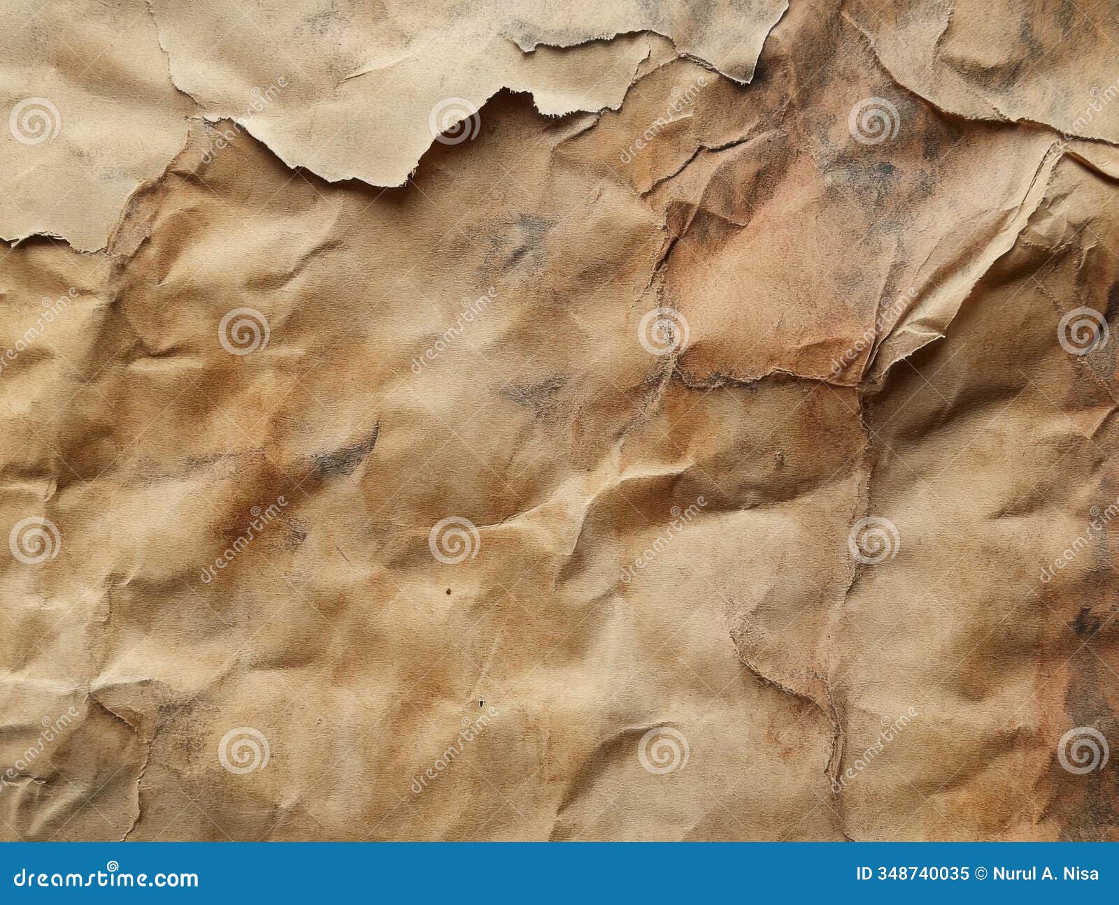 Vintage Paper Texture, Brown, Wrinkled, and Aged Stock Illustration ...