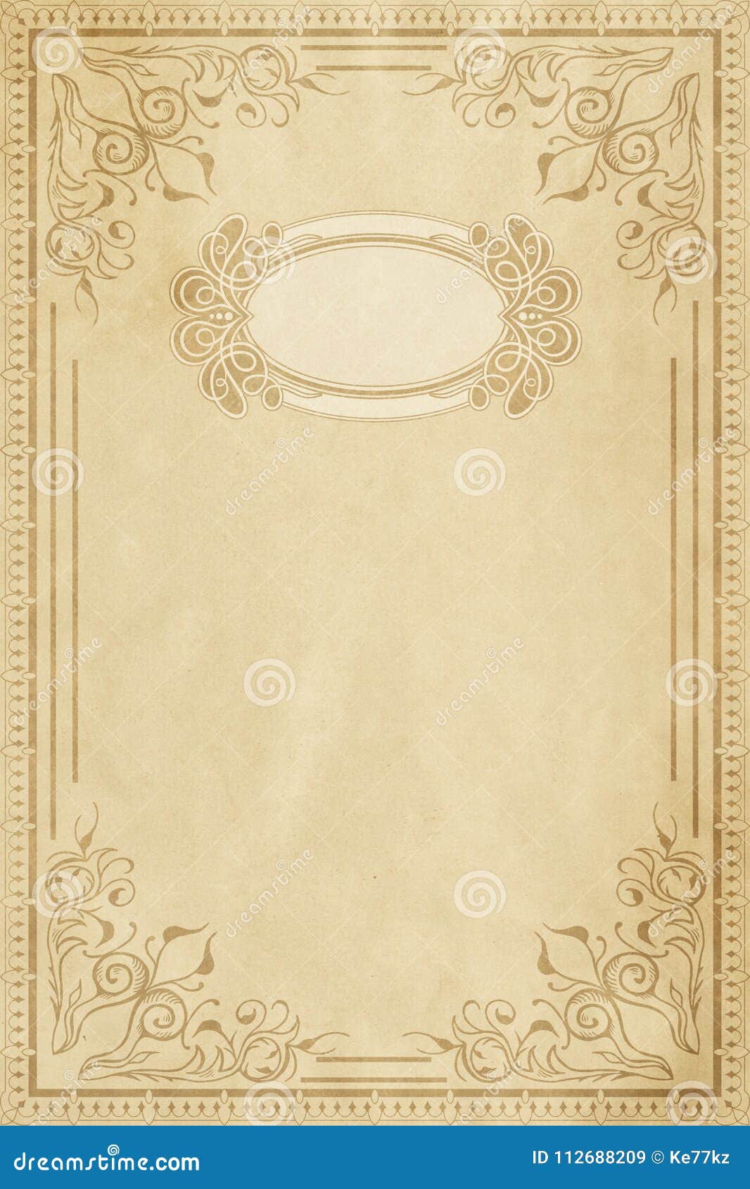 Old Paper with Decorative Border. Stock Illustration - Illustration of ...