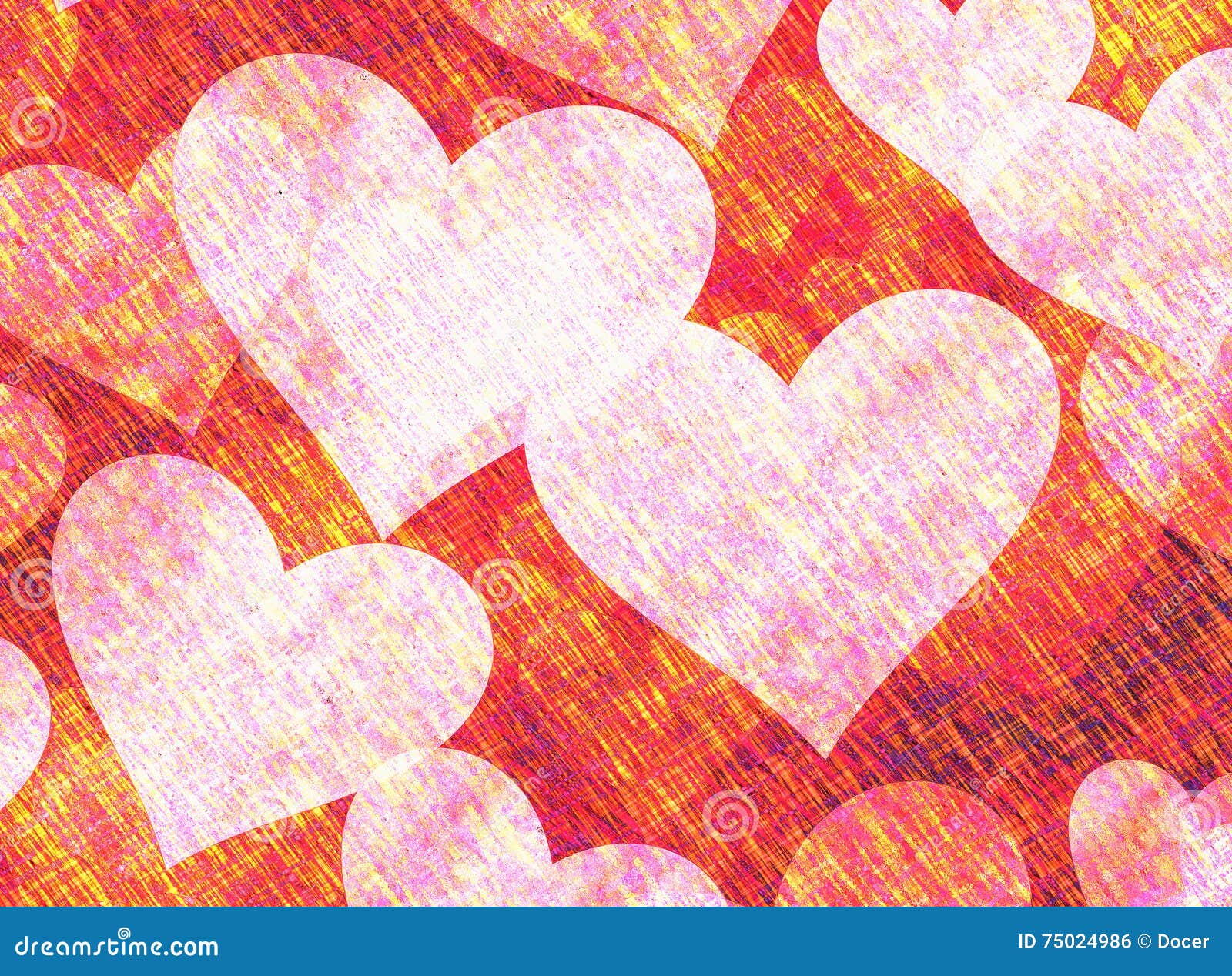 Vintage Paper Texture with Painted Hearts Stock Illustration ...
