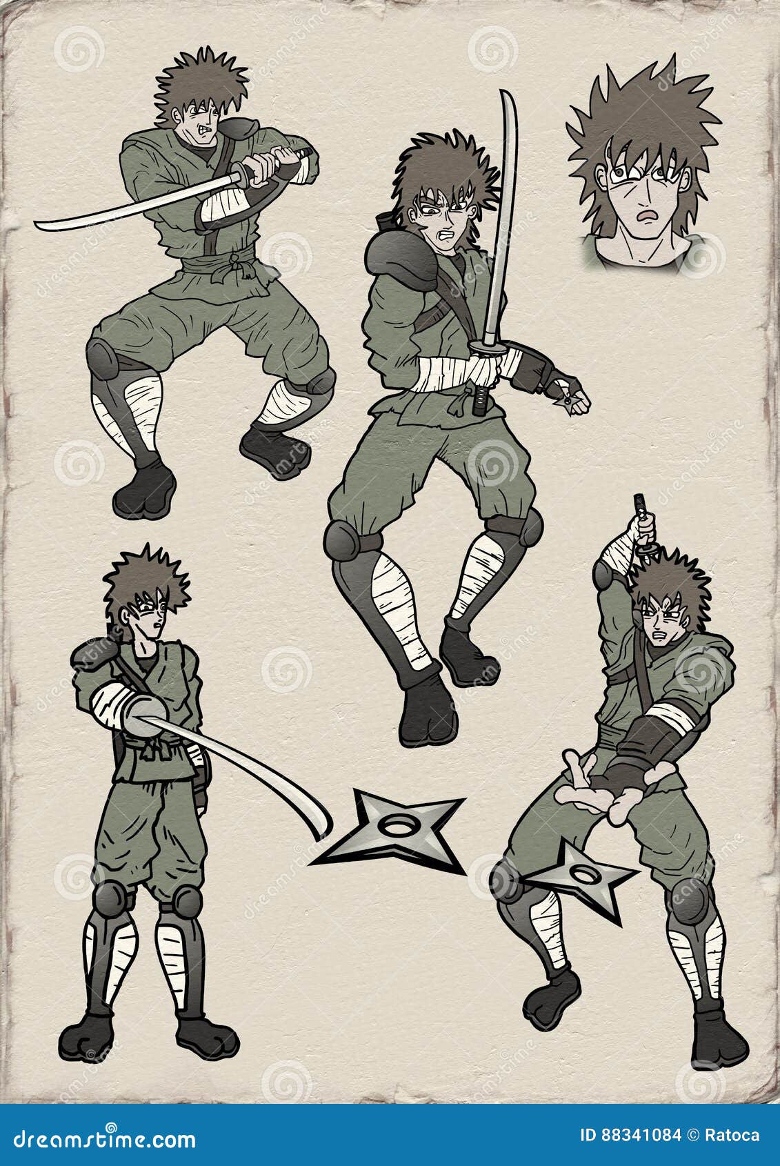 Vintage paper stock illustration. Illustration of warrior - 88341084