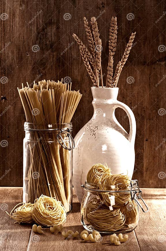 Vintage Pasta & Spaghetti Stock Image - Image of ingredients, style ...