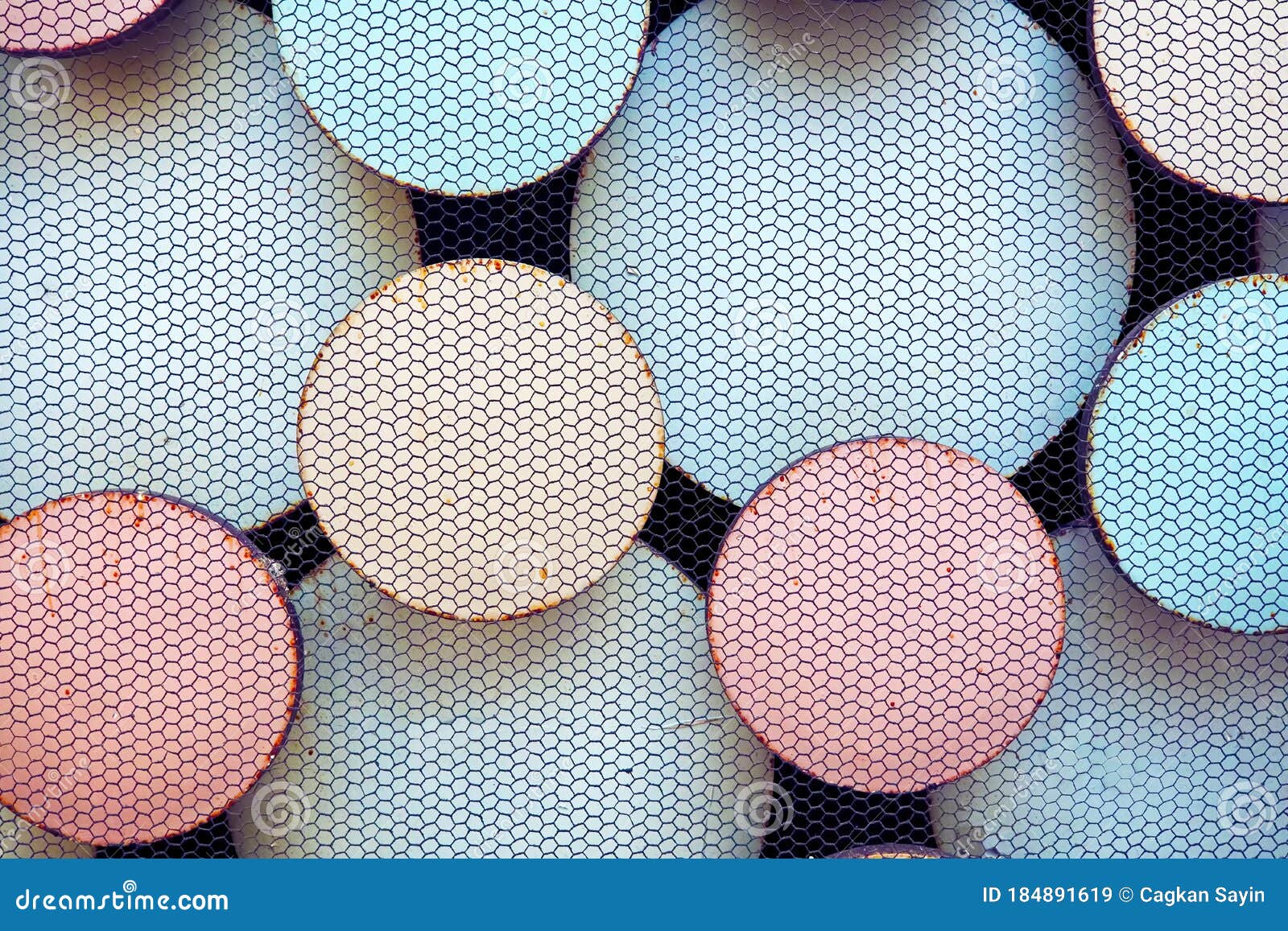 Vintage Pastel Colored Circular Ceiling Lamps Stock Image - Image of ...