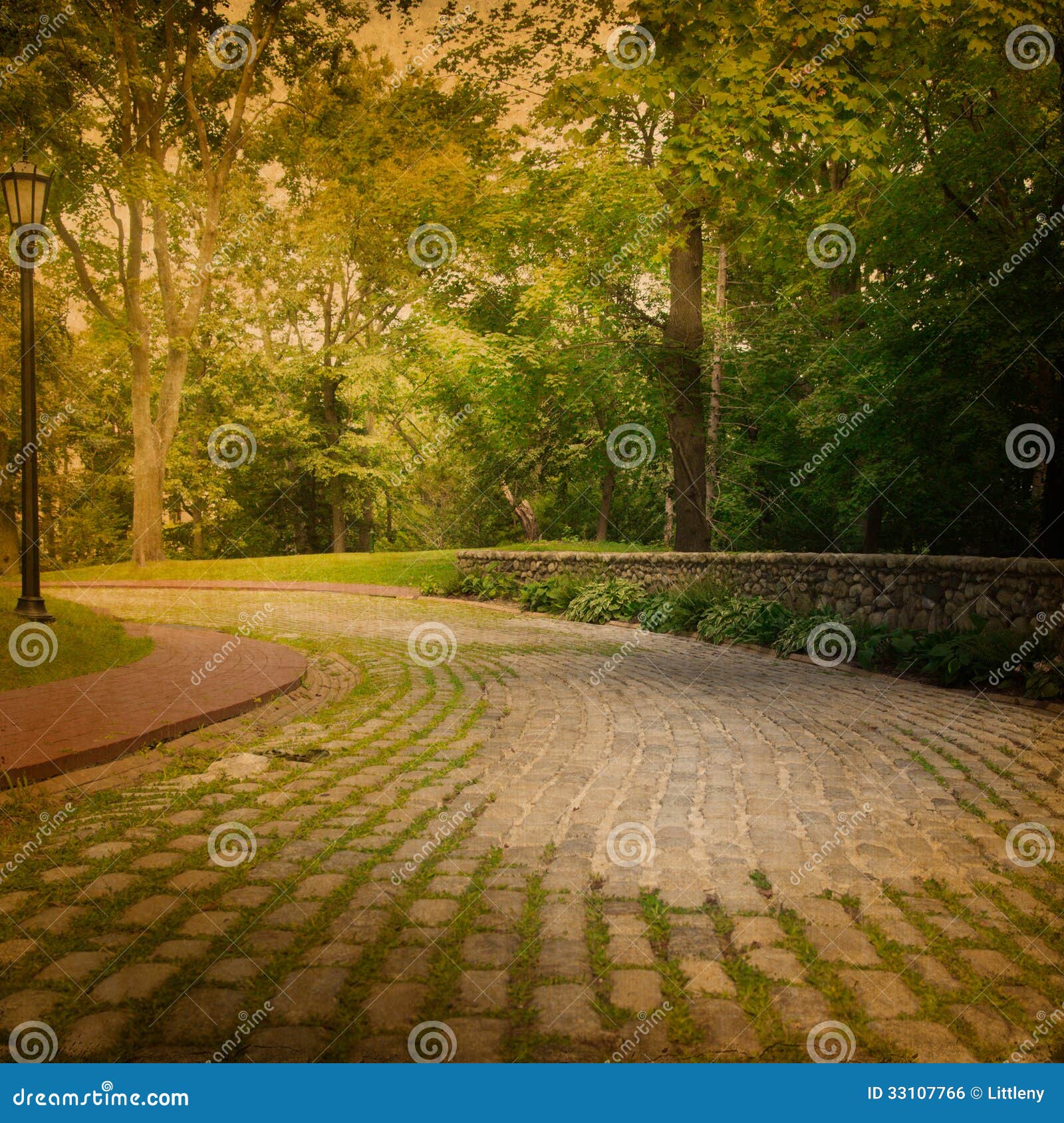 Vintage Path stock photo. Image of cobbled, rays, texture - 33107766
