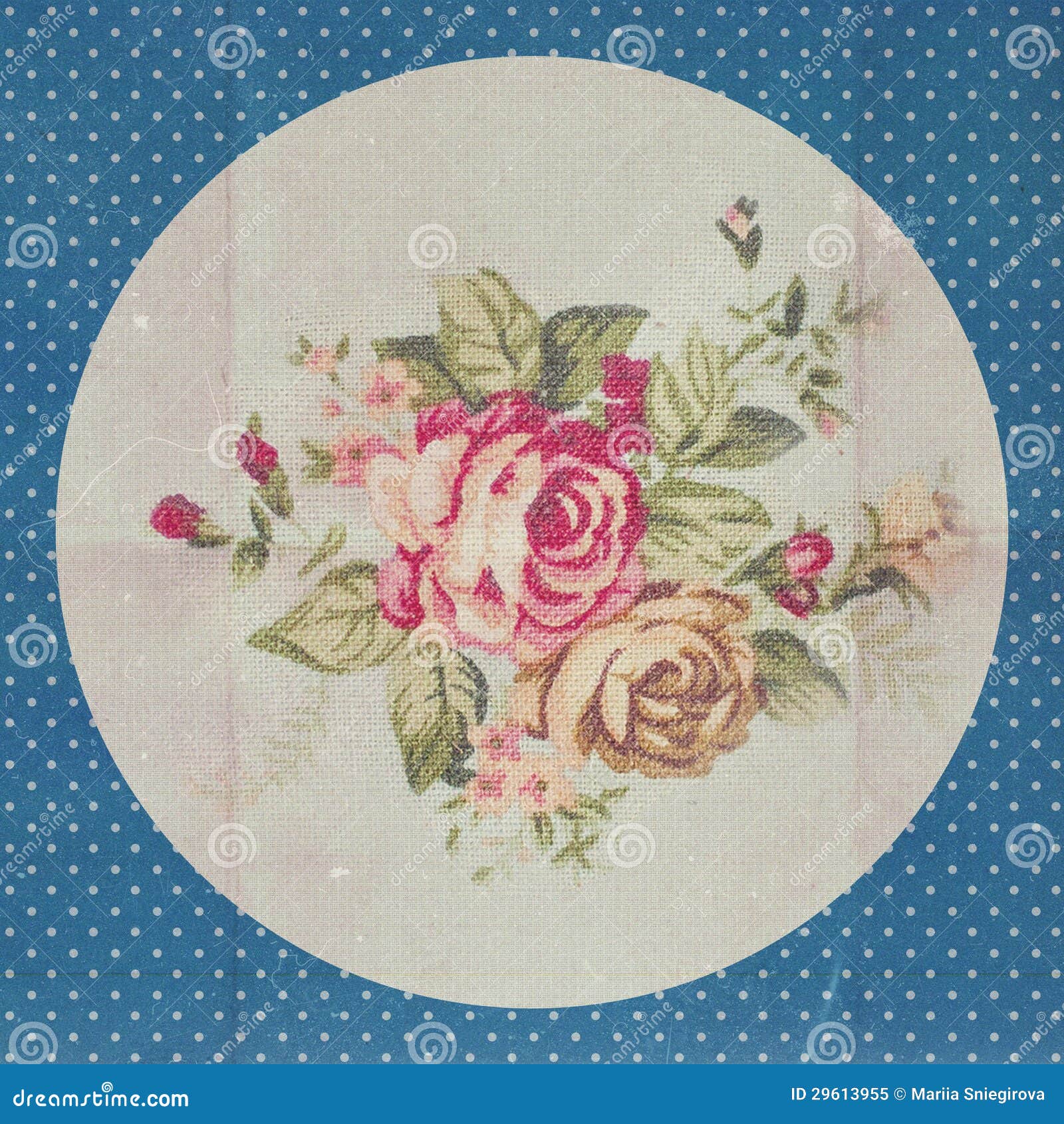 Vintage Pattern with Blue Flowers Stock Image - Image of blue, roses ...