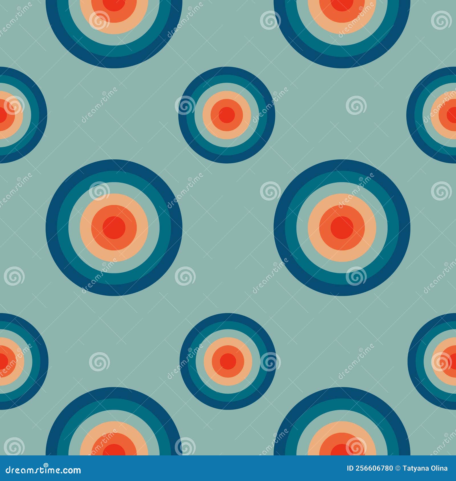 Vintage Pattern with Circles in the Style of the 70s and 60s. Stock ...