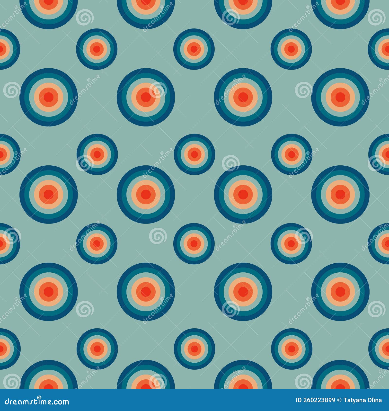 Vintage Pattern with Circles in the Style of the 70s and 60s. Stock ...
