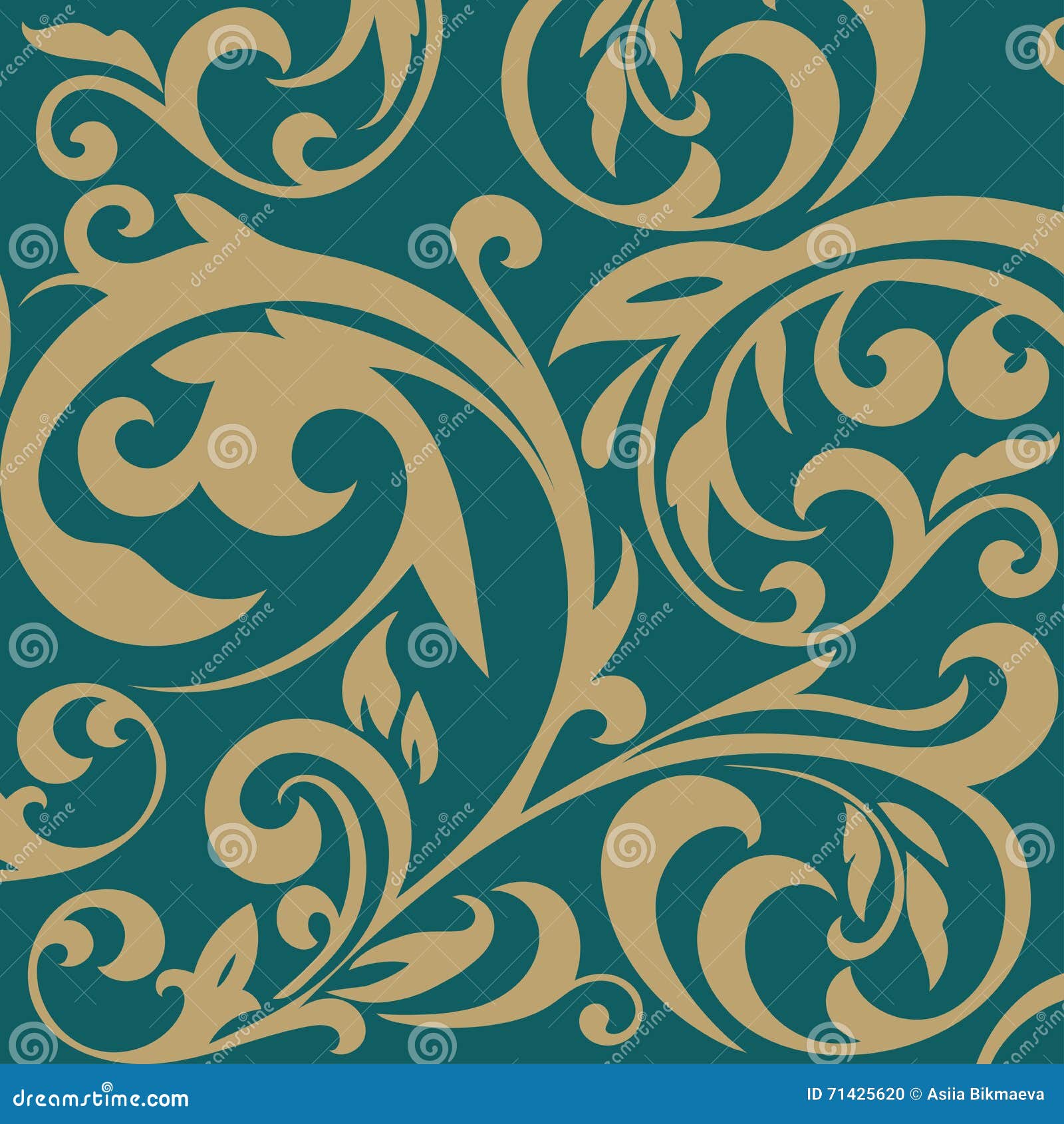 Vintage Pattern with Floral Design. Wallpaper Baroque Stock Vector ...
