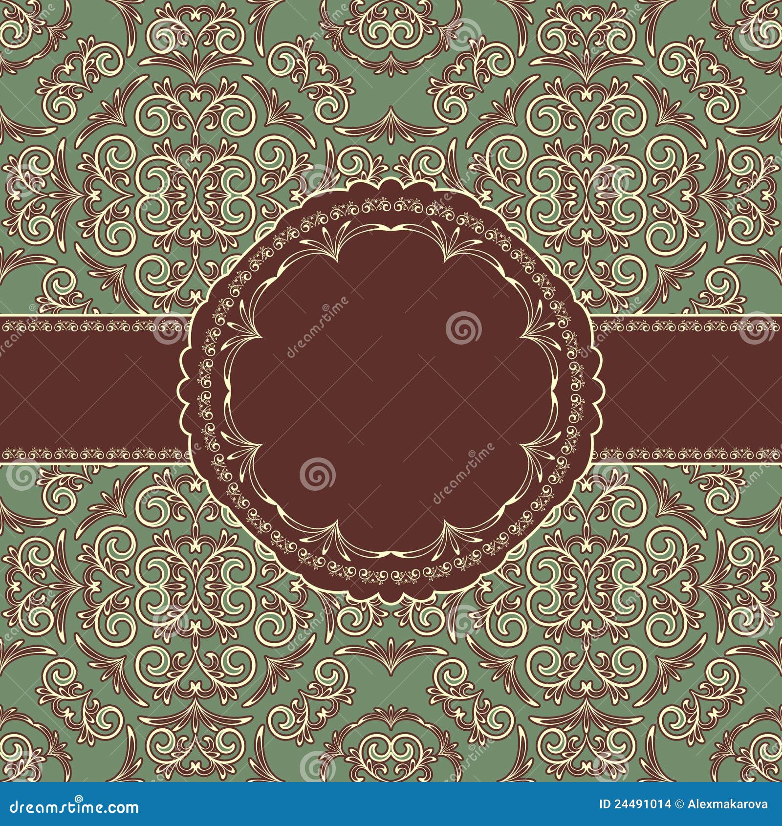 Vintage pattern with frame stock vector. Illustration of ethnic - 24491014