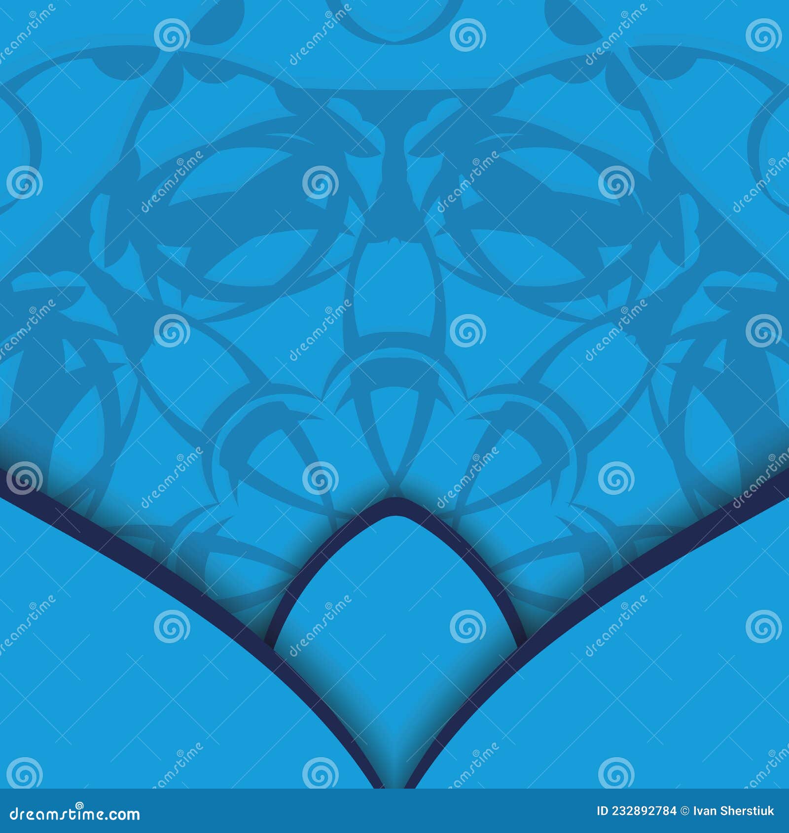 Vintage Patterned Blue Postcard Prepared for Typography. Stock Vector ...