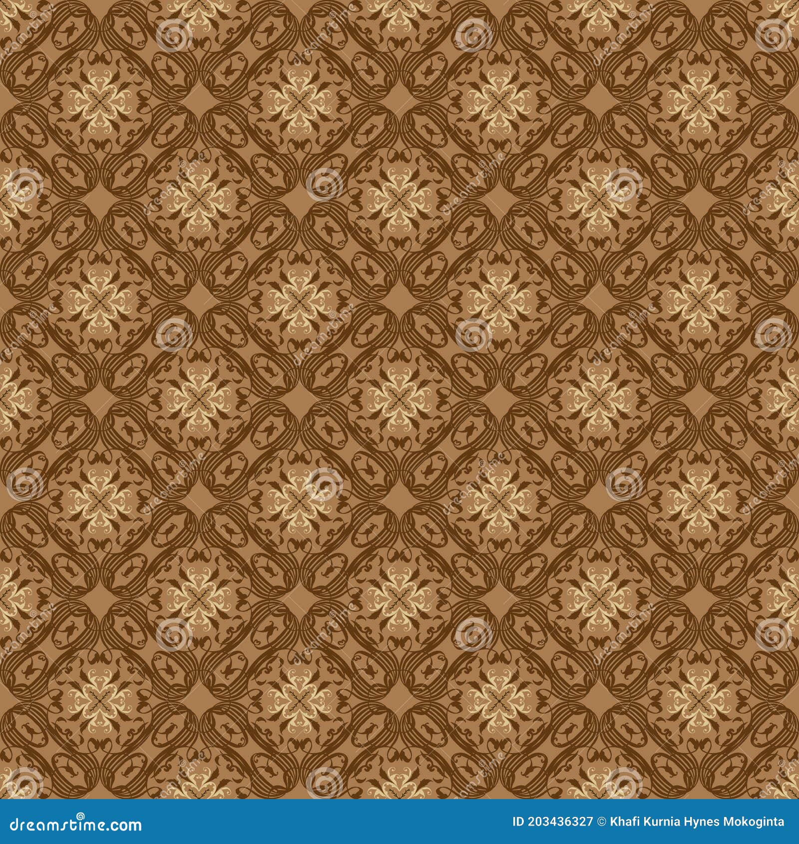 Vintage Patterns on Fabric Jogja Batik with Soft Brown Color Design ...
