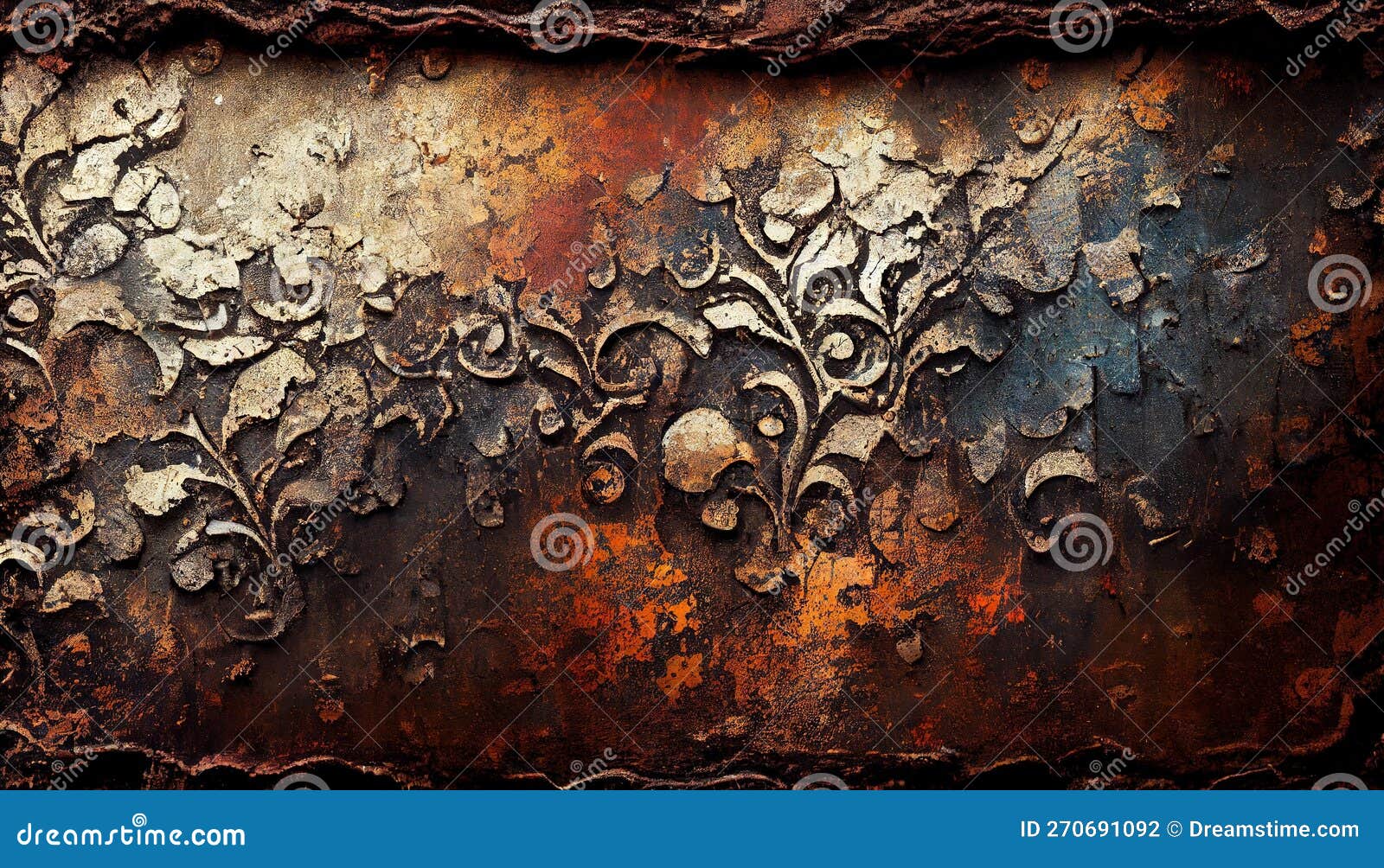 Vintage Patterns on Rusty Rusty Rustic Metal Surface Close-up. Stock ...
