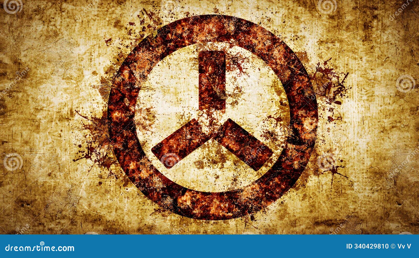 Vintage Peace Symbol on a Textured Background Stock Photo - Image of ...