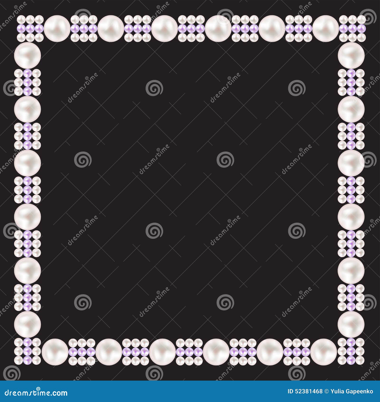 Vintage Pearl Frame Background. Vector Stock Vector - Illustration of ...