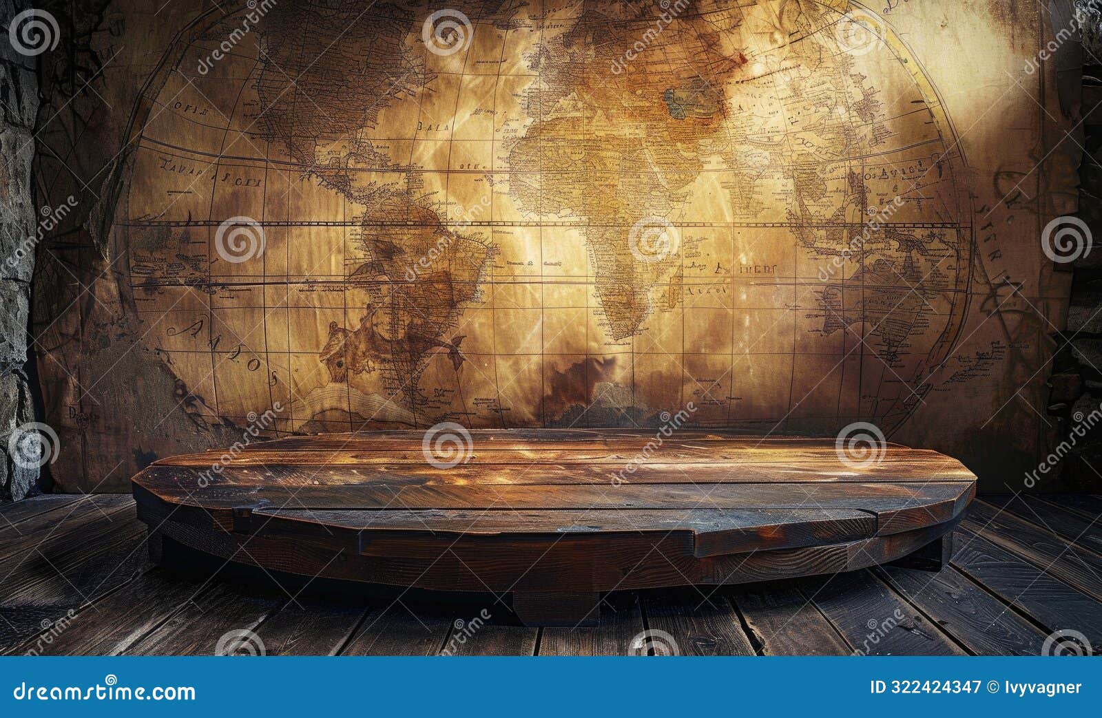 Vintage Pedestal with Weathered Wood Texture Stock Image - Image of ...