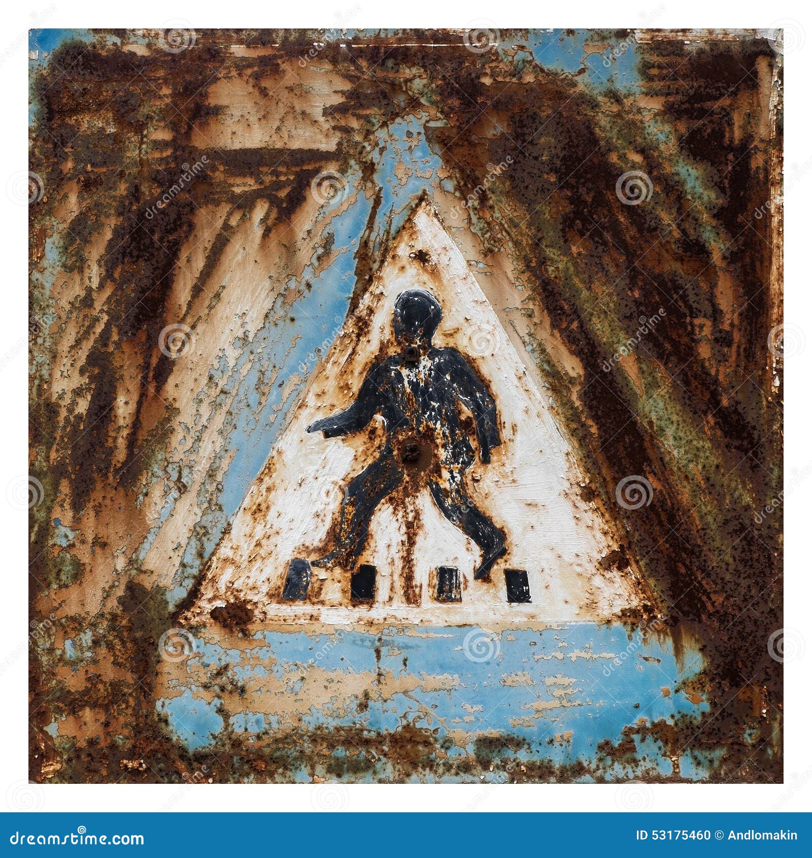 Vintage Pedestrian Crossing Sign Stock Photo - Image of traffic, cross ...