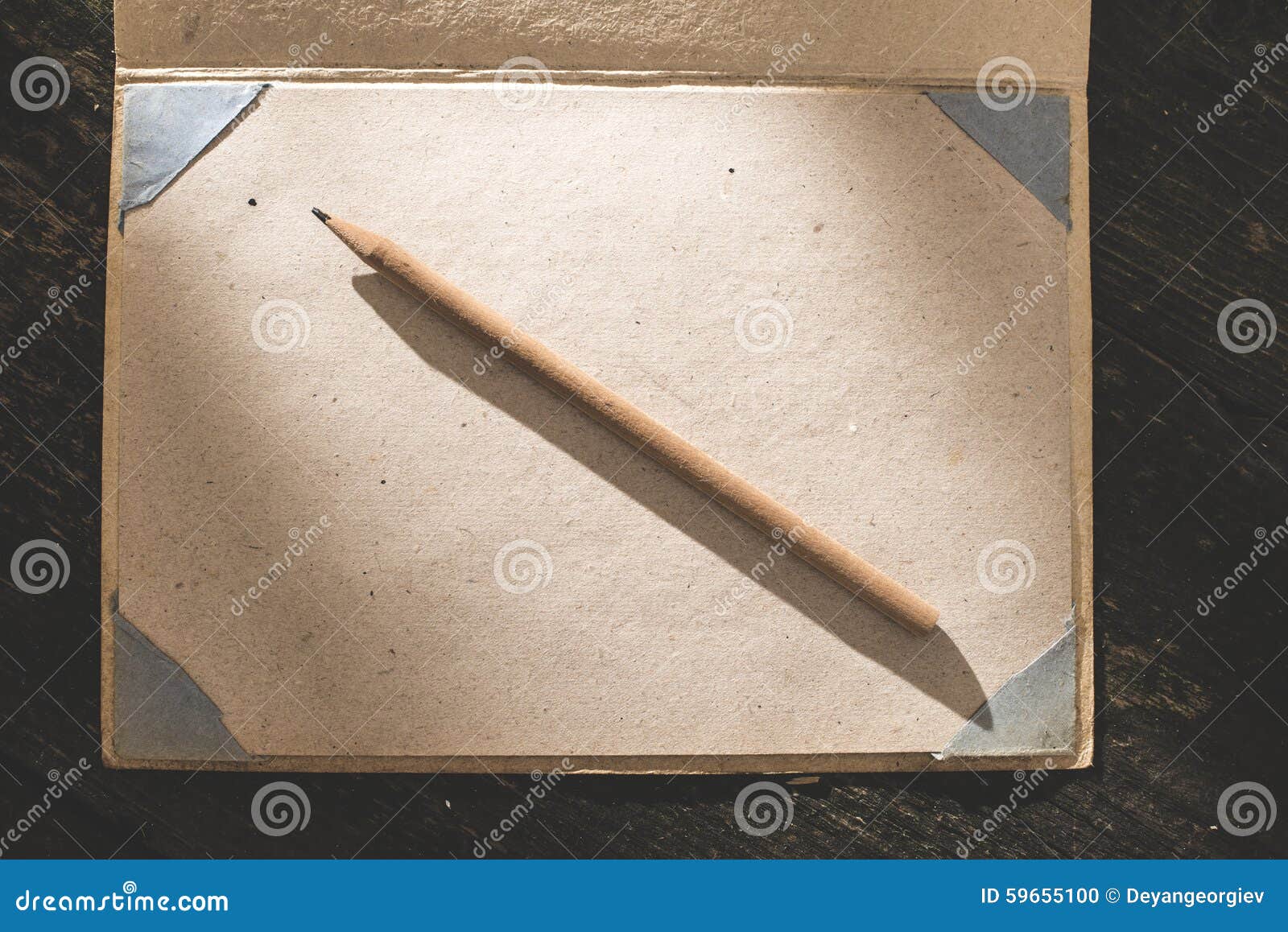 Vintage Pencil and Drawing Paper Stock Photo - Image of note, desk ...