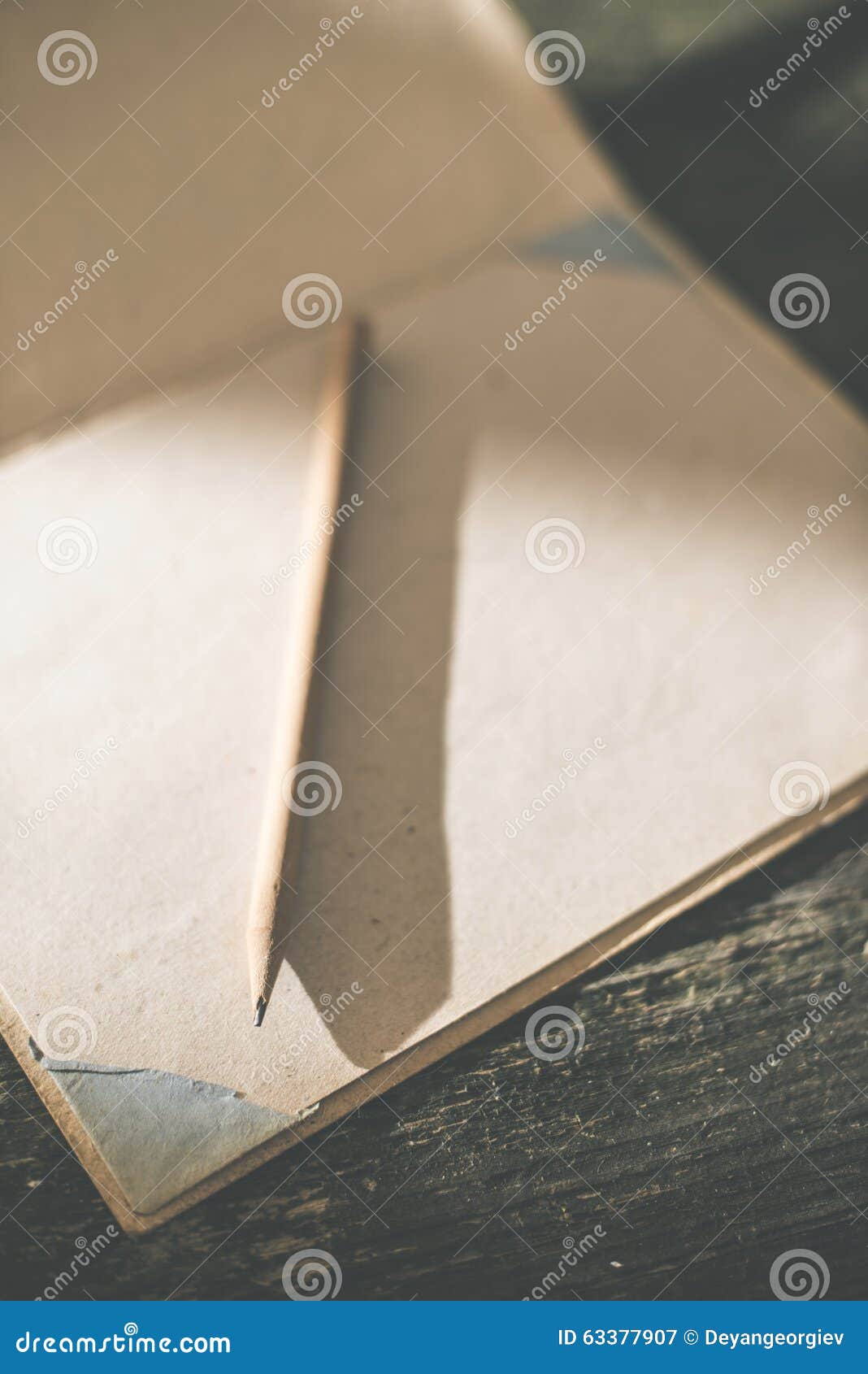 Vintage Pencil and Drawing Paper Stock Image - Image of sketchbook ...