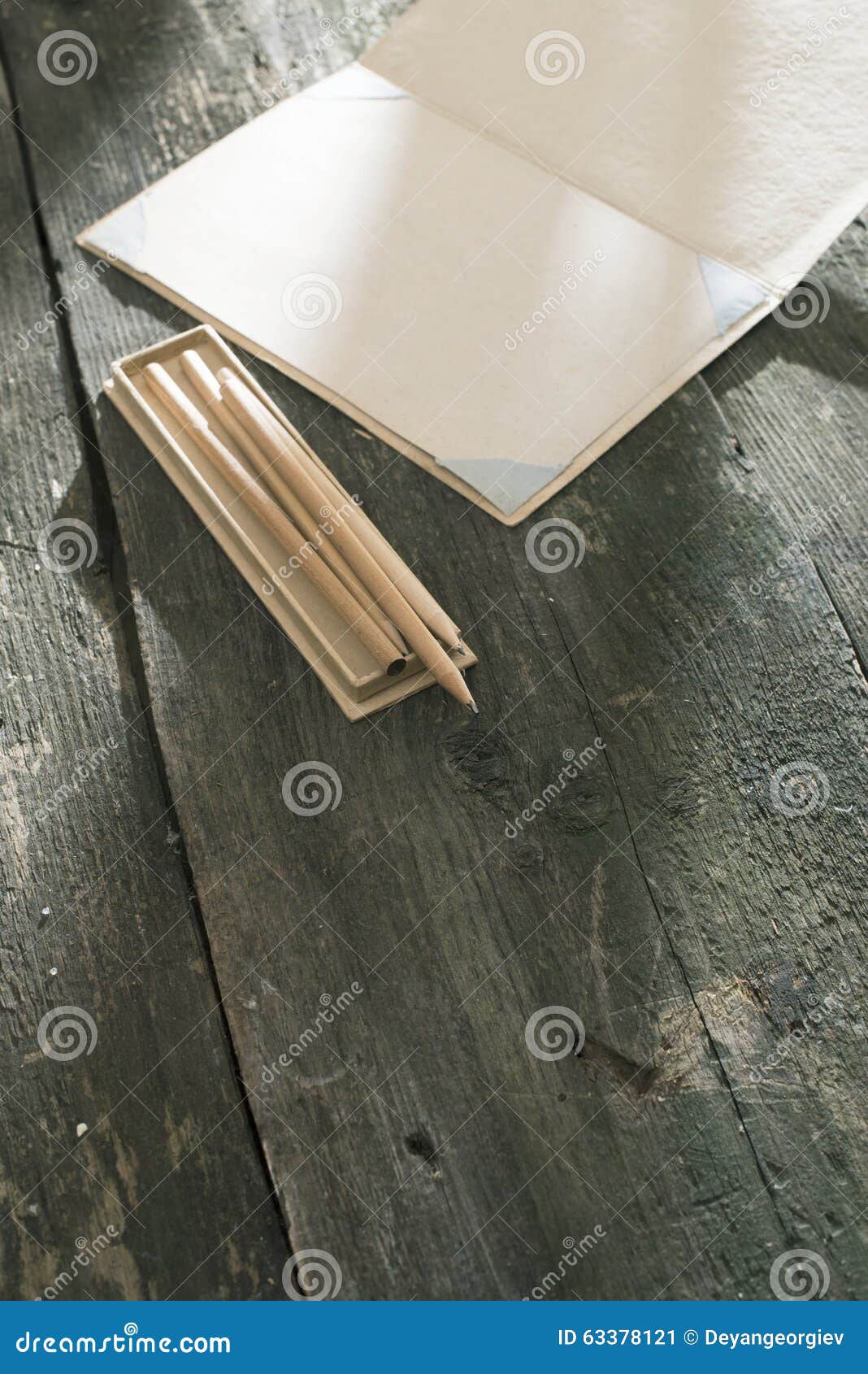 Vintage Pencil and Drawing Paper Stock Image - Image of retro, open ...