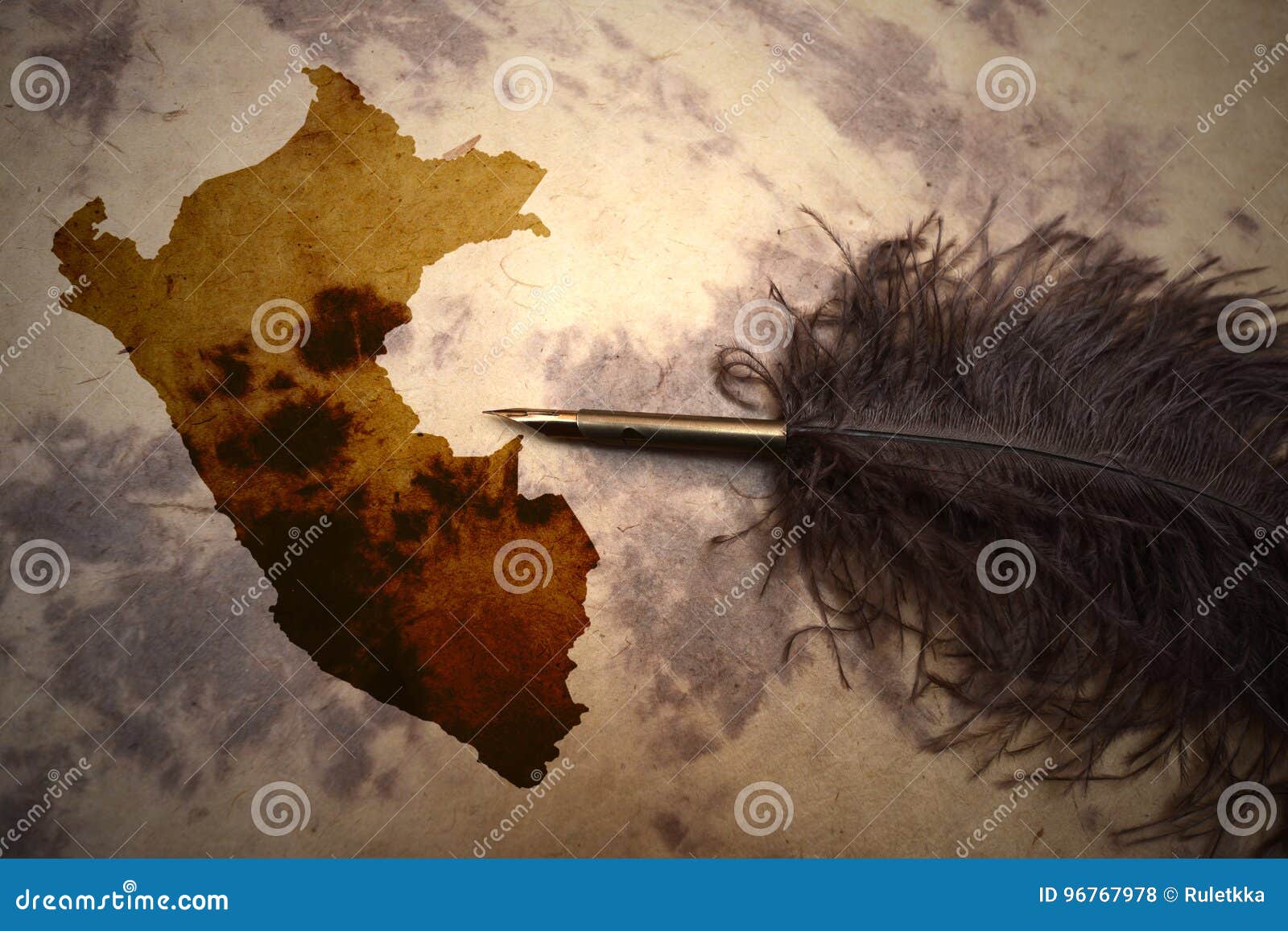 Vintage Peru map stock photo. Image of peruvian, material - 96767978