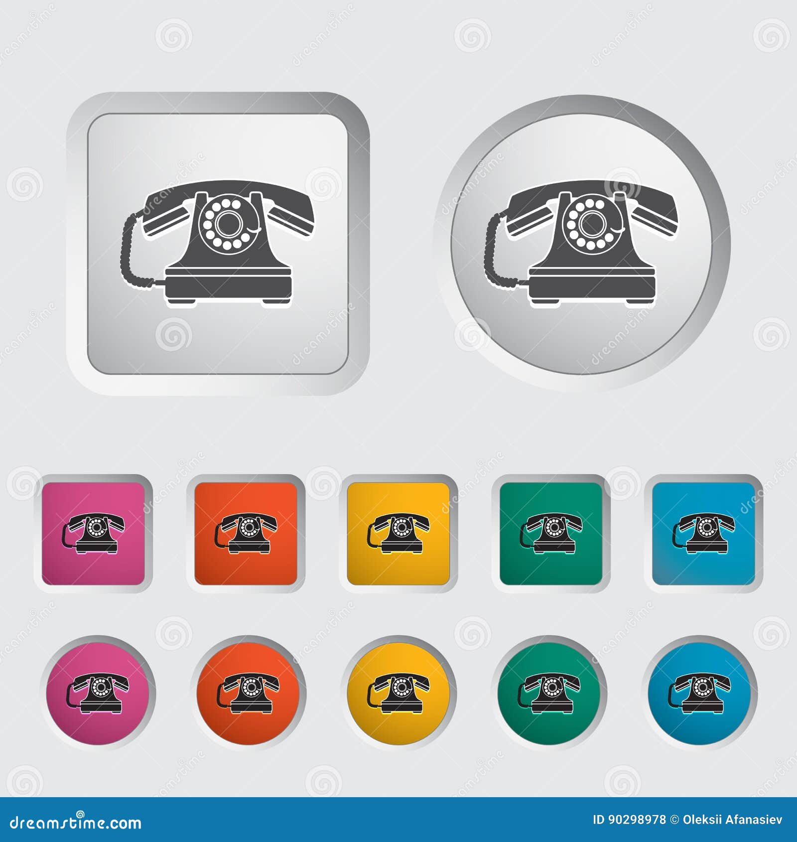 Vintage phone icon. stock vector. Illustration of call - 90298978