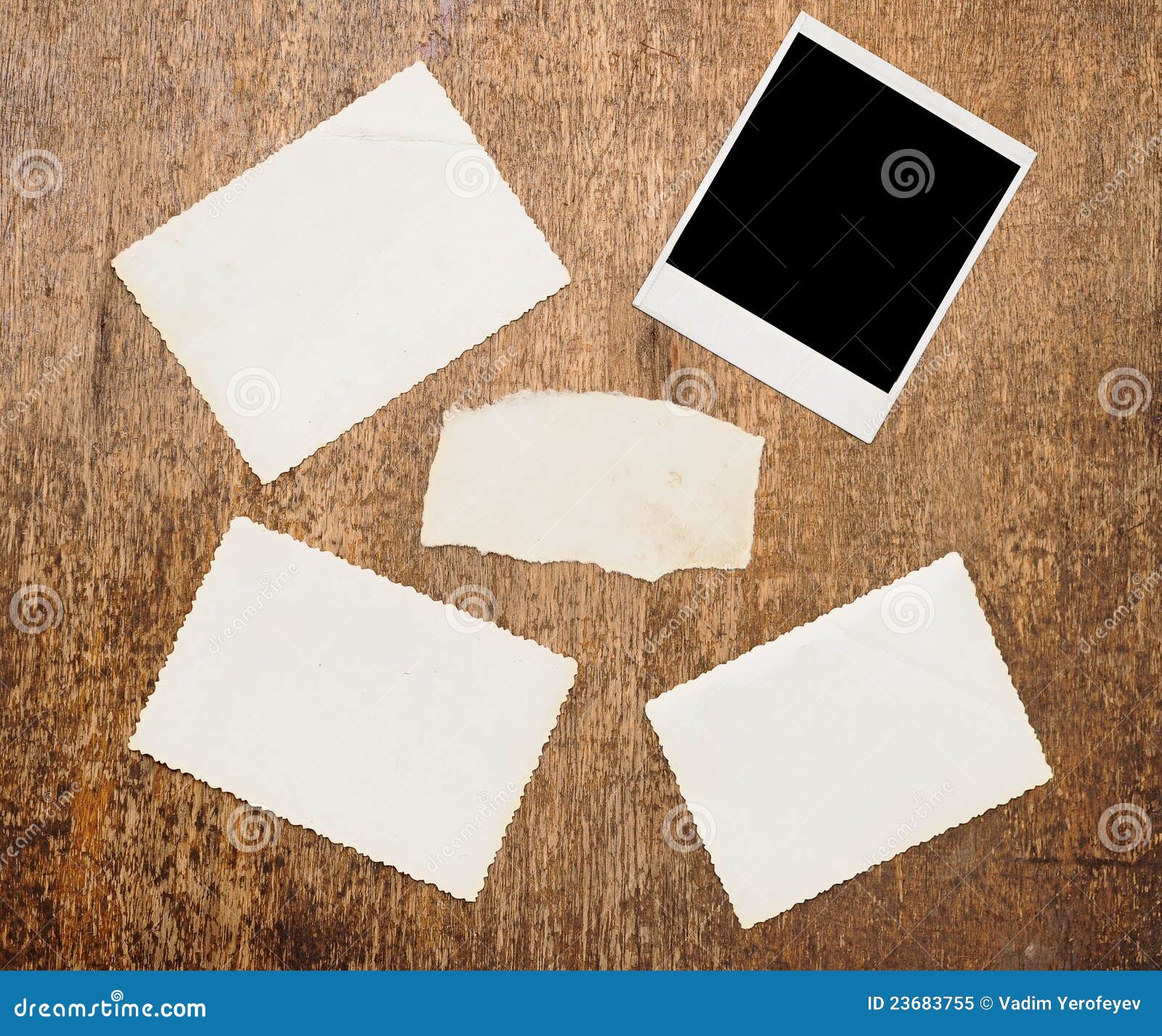 Blank Torn Photo Frame With Soft Shadows And Scotch Tape Isolated On ...