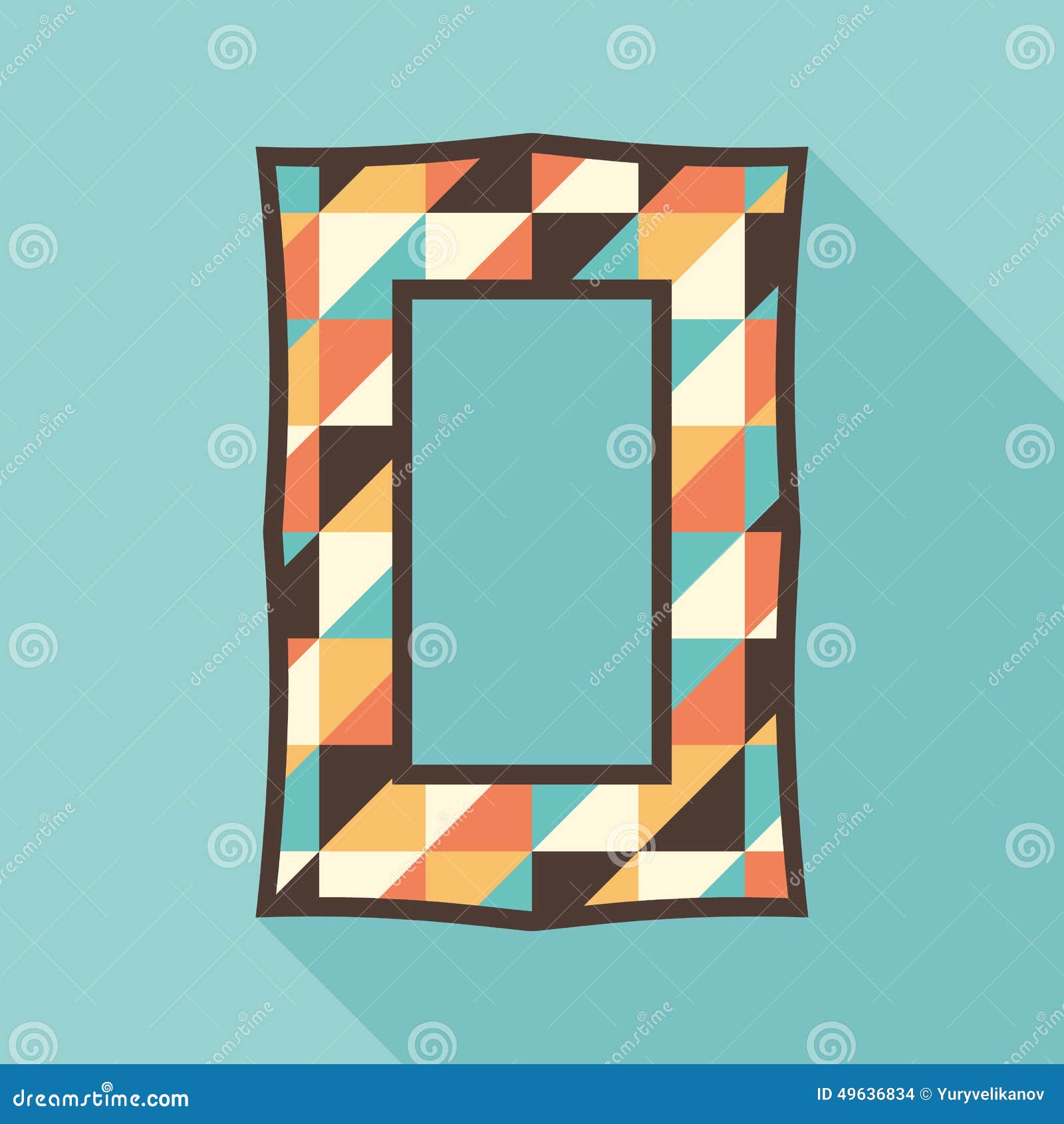 Vintage Photo Frame with Colorful Triangles. Stock Vector ...