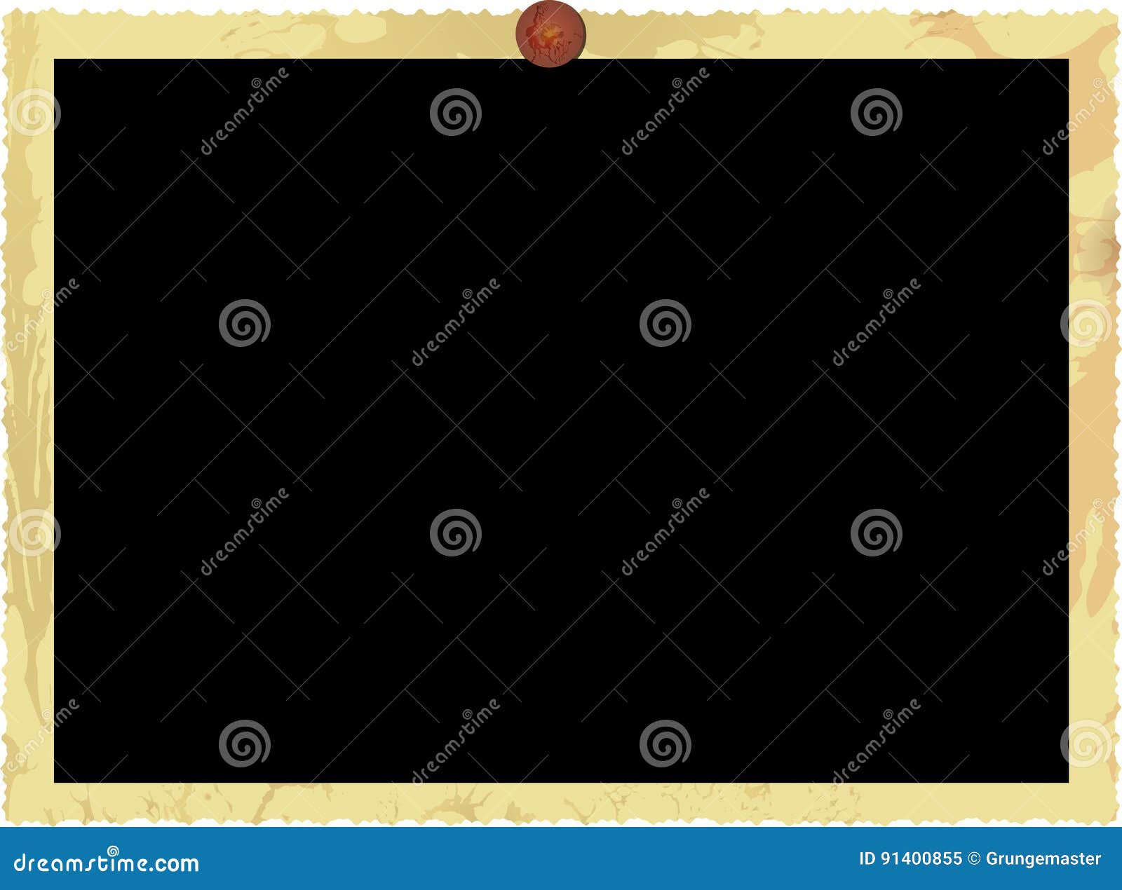 Vintage Photo Frame with Push Pin Stock Vector - Illustration of print ...