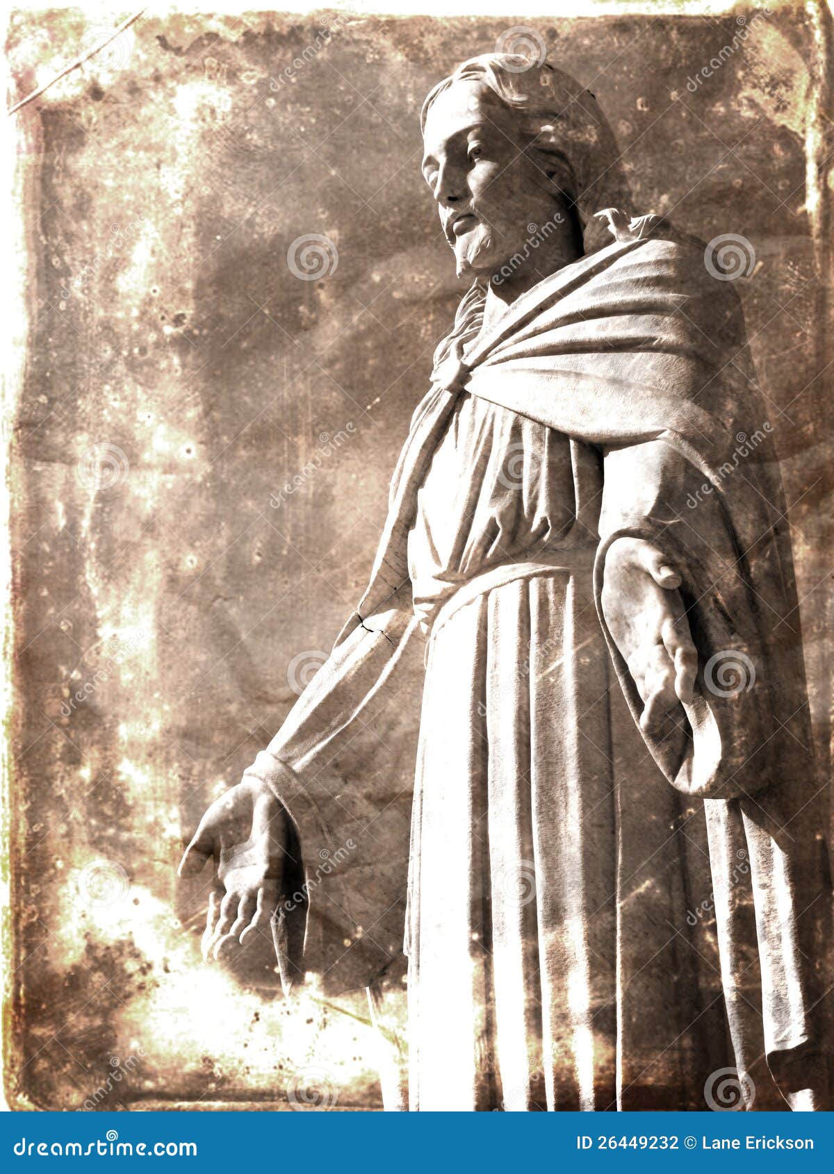 Vintage Photograph of Statue of Jesus Christ Stock Photo - Image of ...