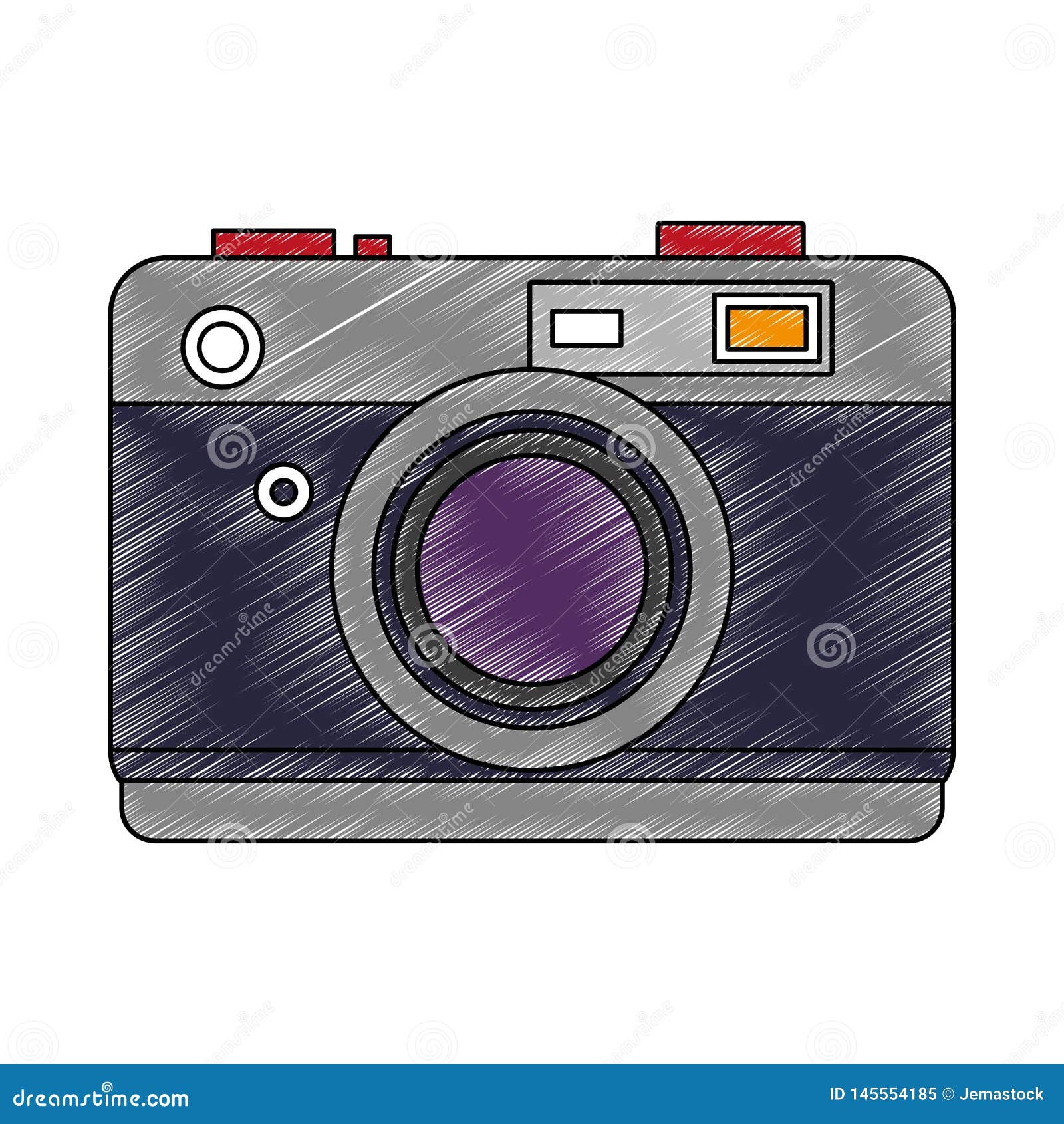 Vintage Photographic Camera Scribble Stock Vector - Illustration of ...