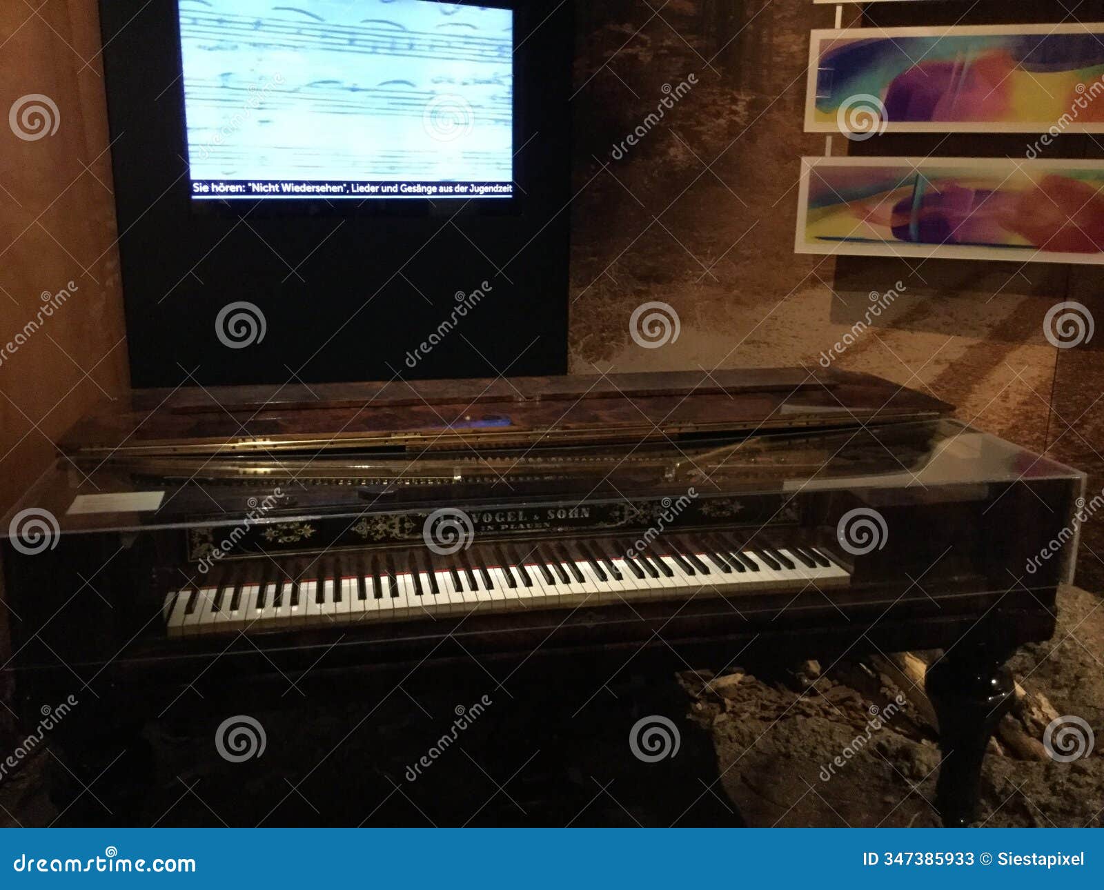 Vintage Piano Displayed in a Museum Setting Stock Image - Image of ...