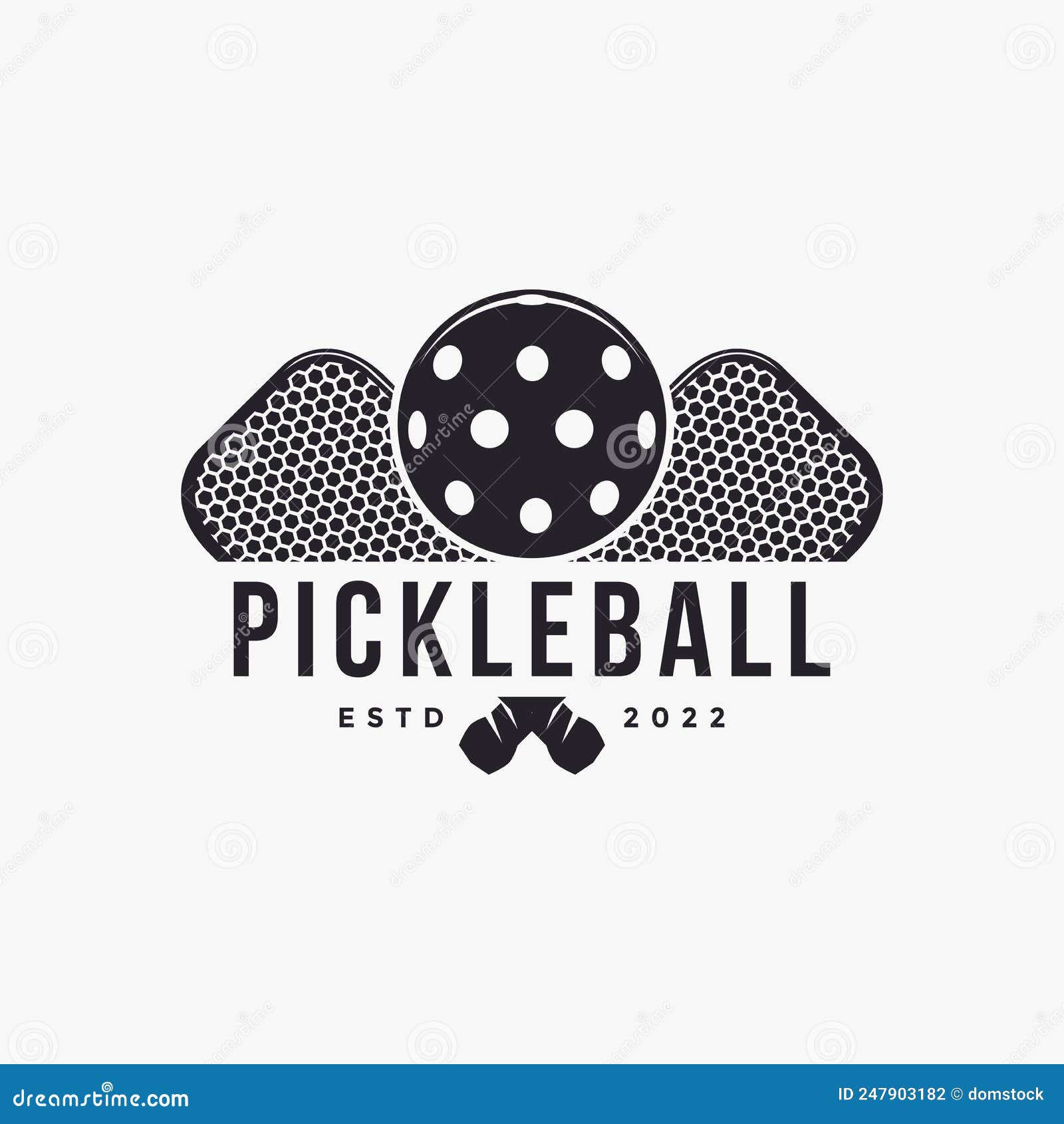 Vintage Pickleball Logo Icon Vector | CartoonDealer.com #247758199