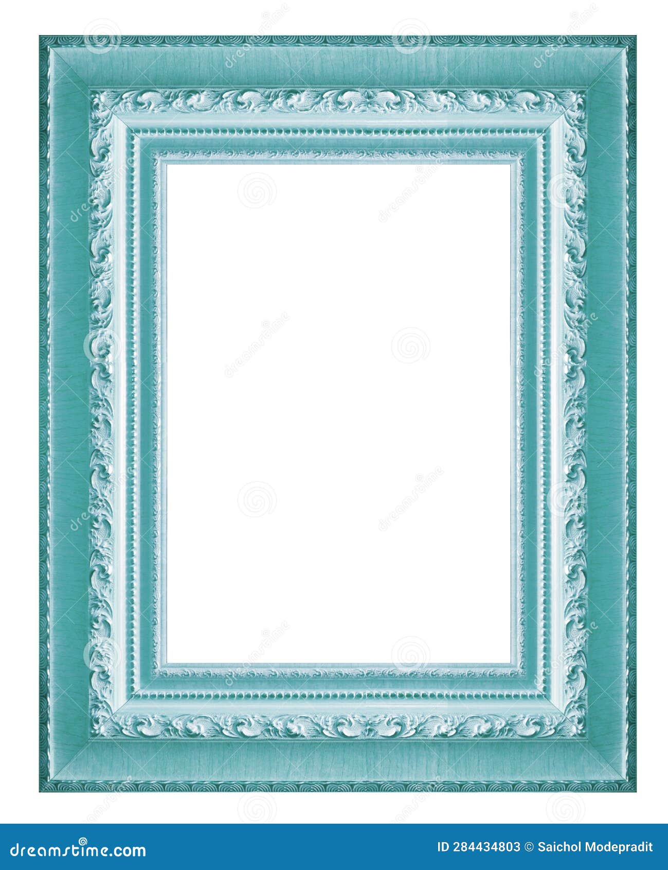 Vintage Picture Frame Isolated on White Stock Image - Image of silver ...