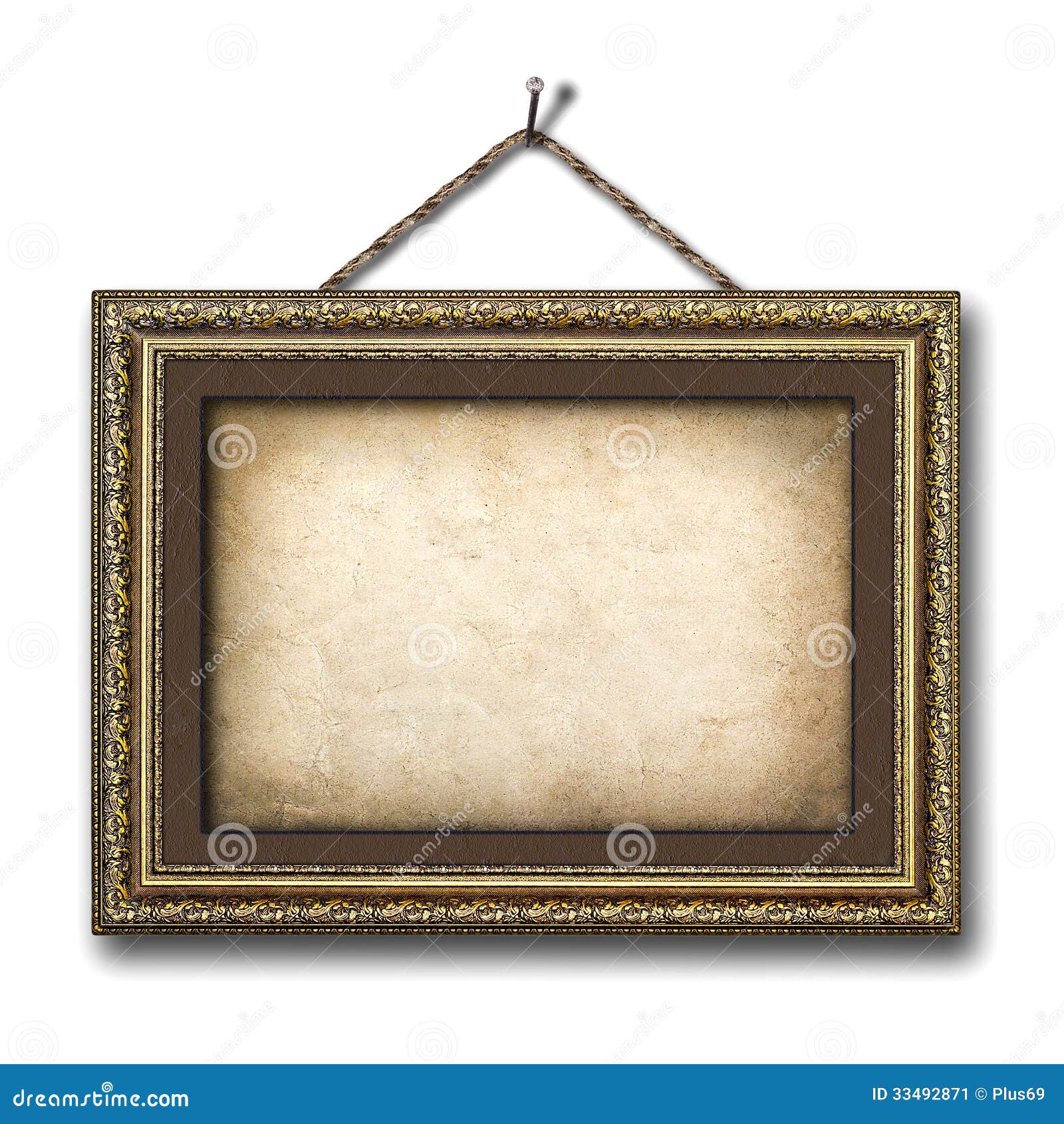 Vintage Picture Frame on the White Isolated Background Stock Image ...