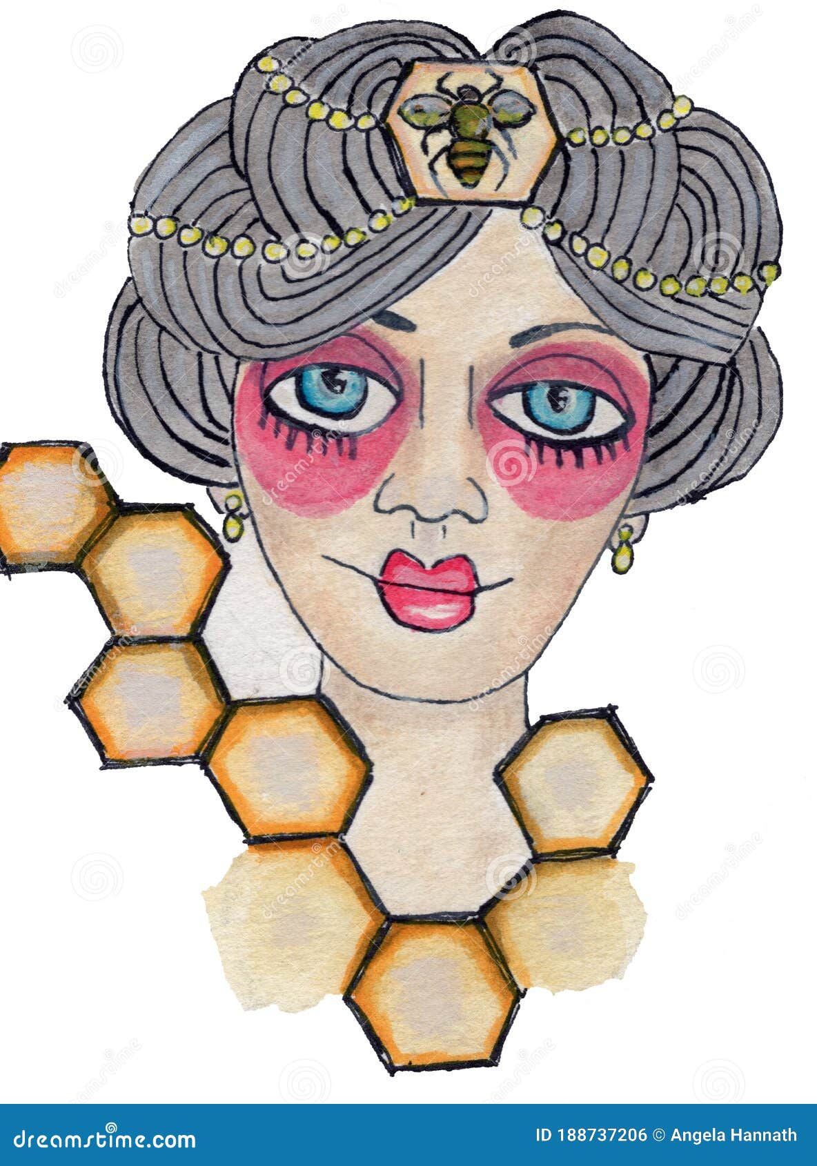 Vintage Pin Up Lady Miss Honey Bee Stock Illustration Illustration Of Girl Ladies 188737206