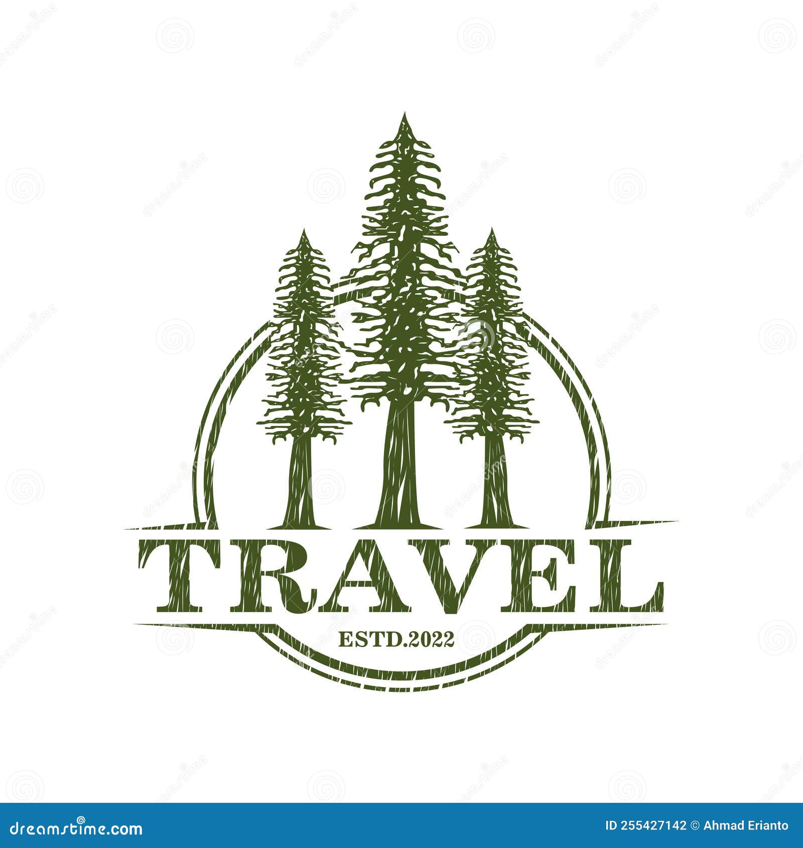 Vintage Pine Forest Three Pine Tree Illustration Logo, Design Template ...